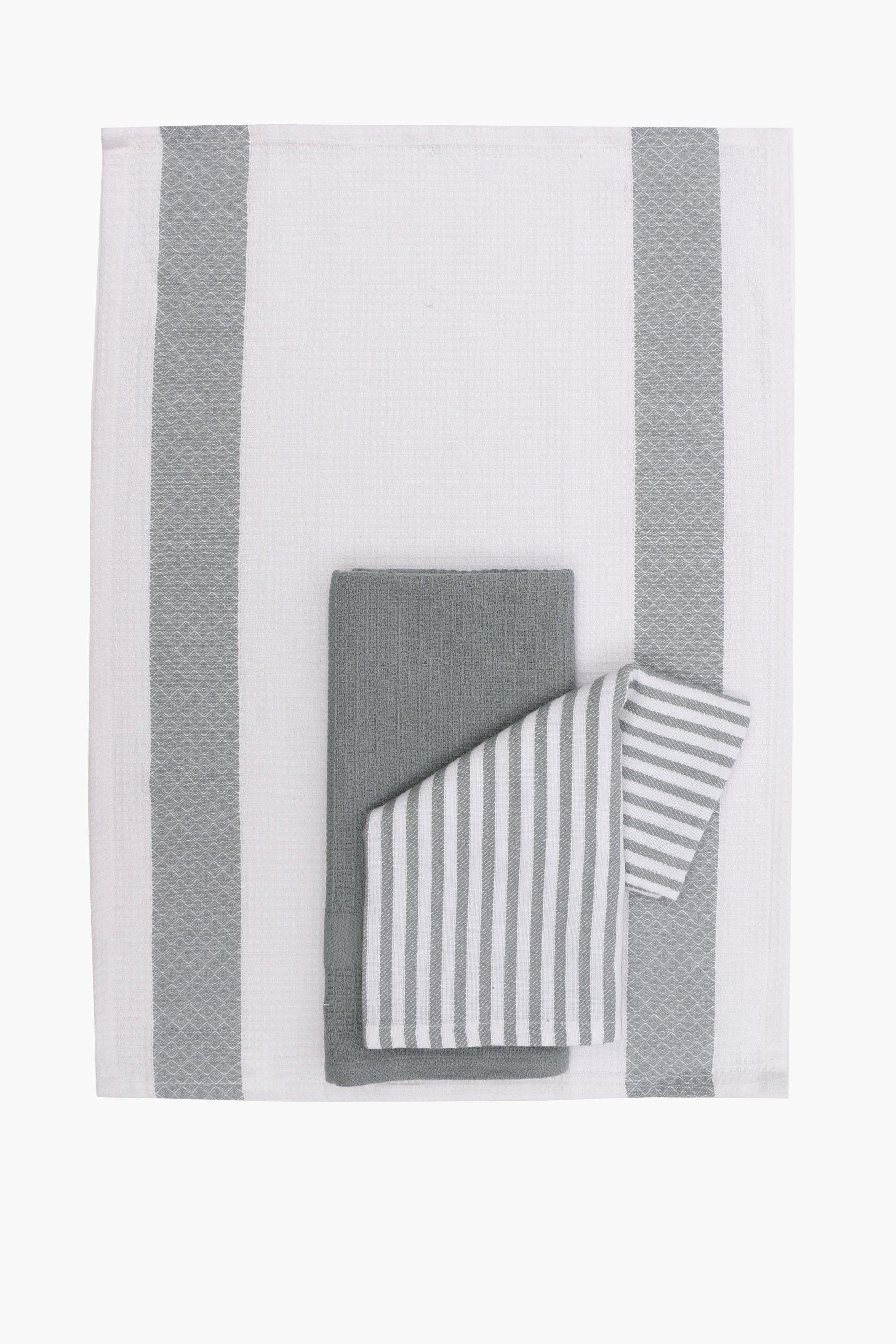 3 Pack Stripe Cotton Tea Towels