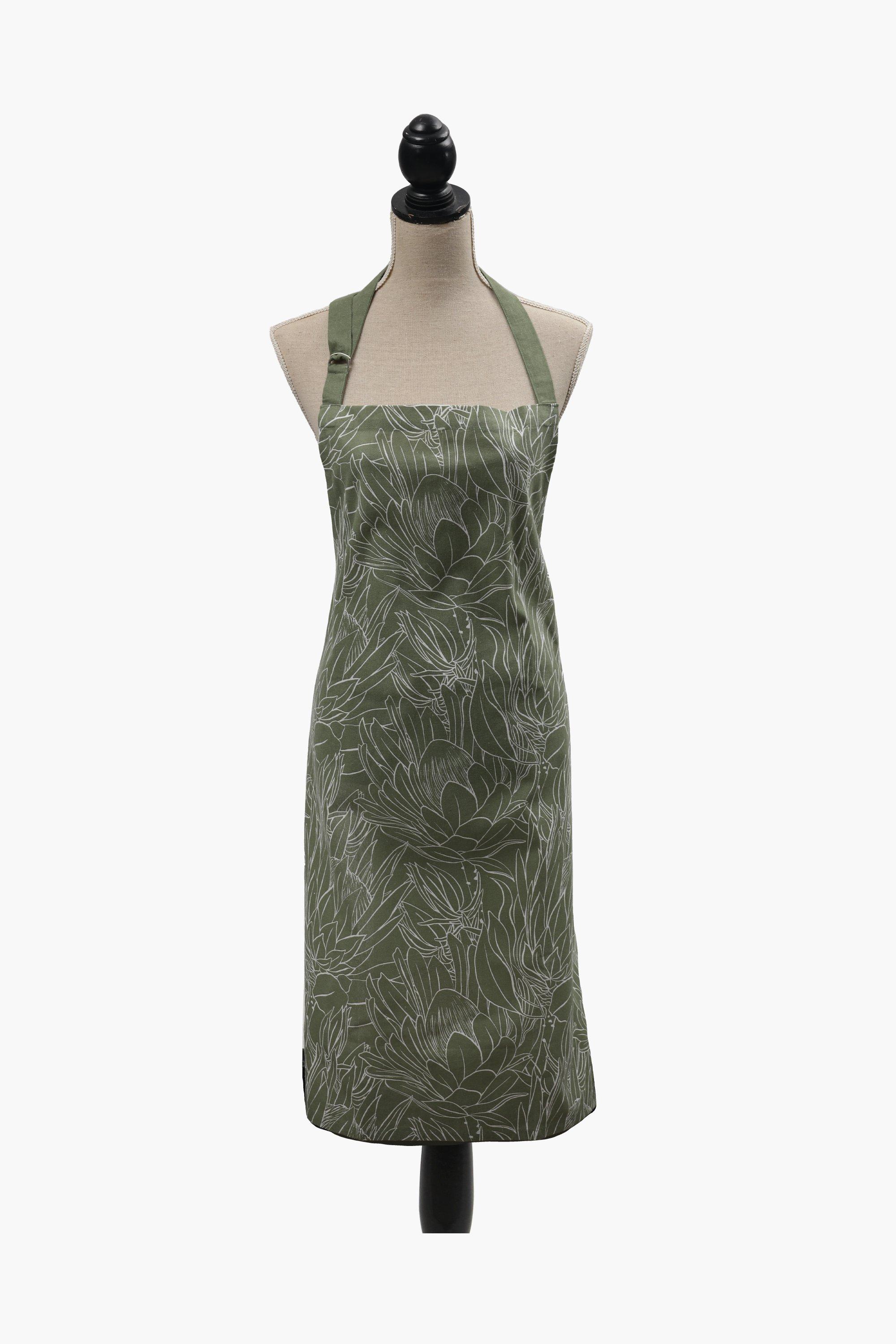 Printed Floral Cotton Apron