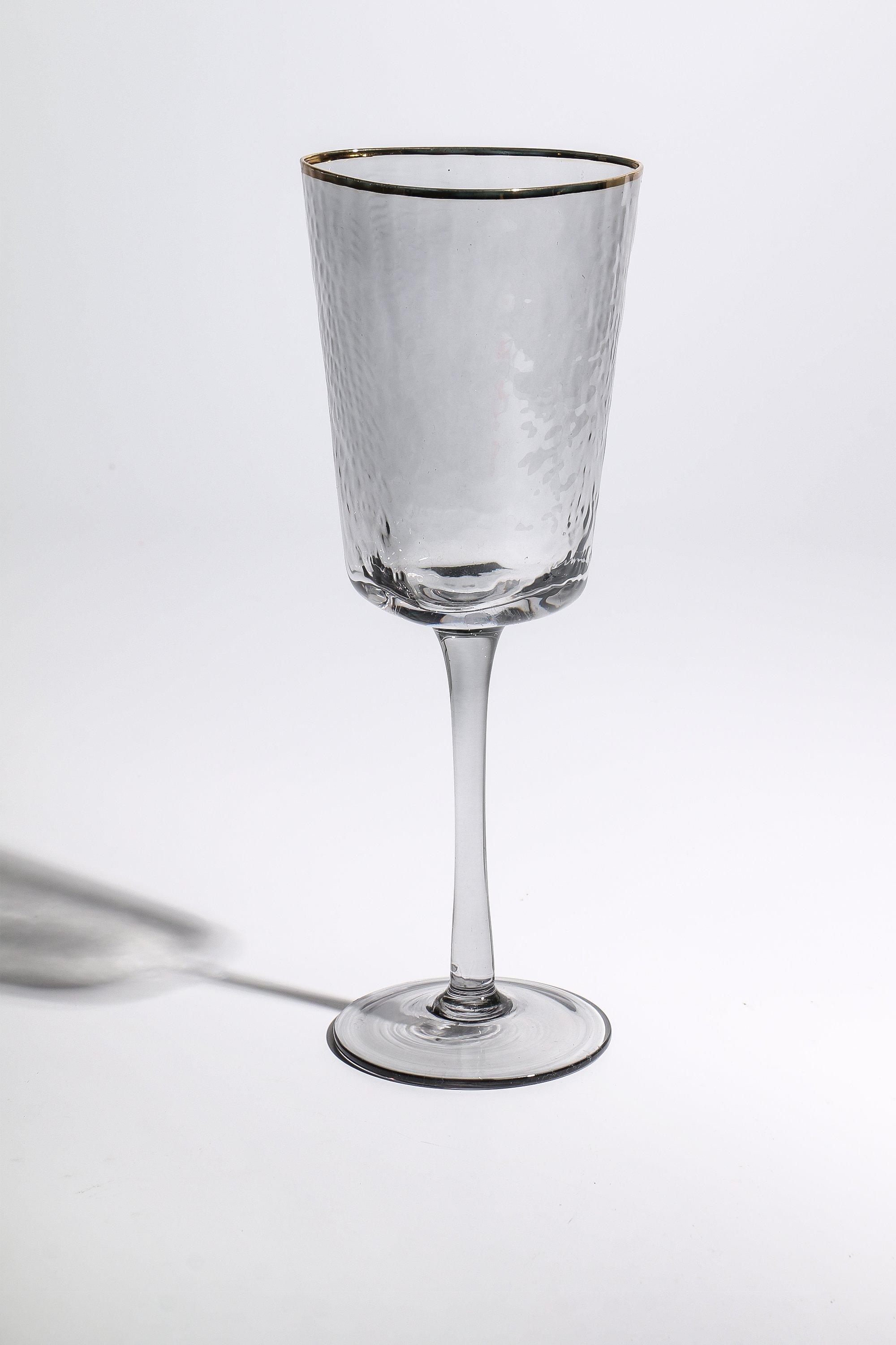 Metallic Rim Wine Glass