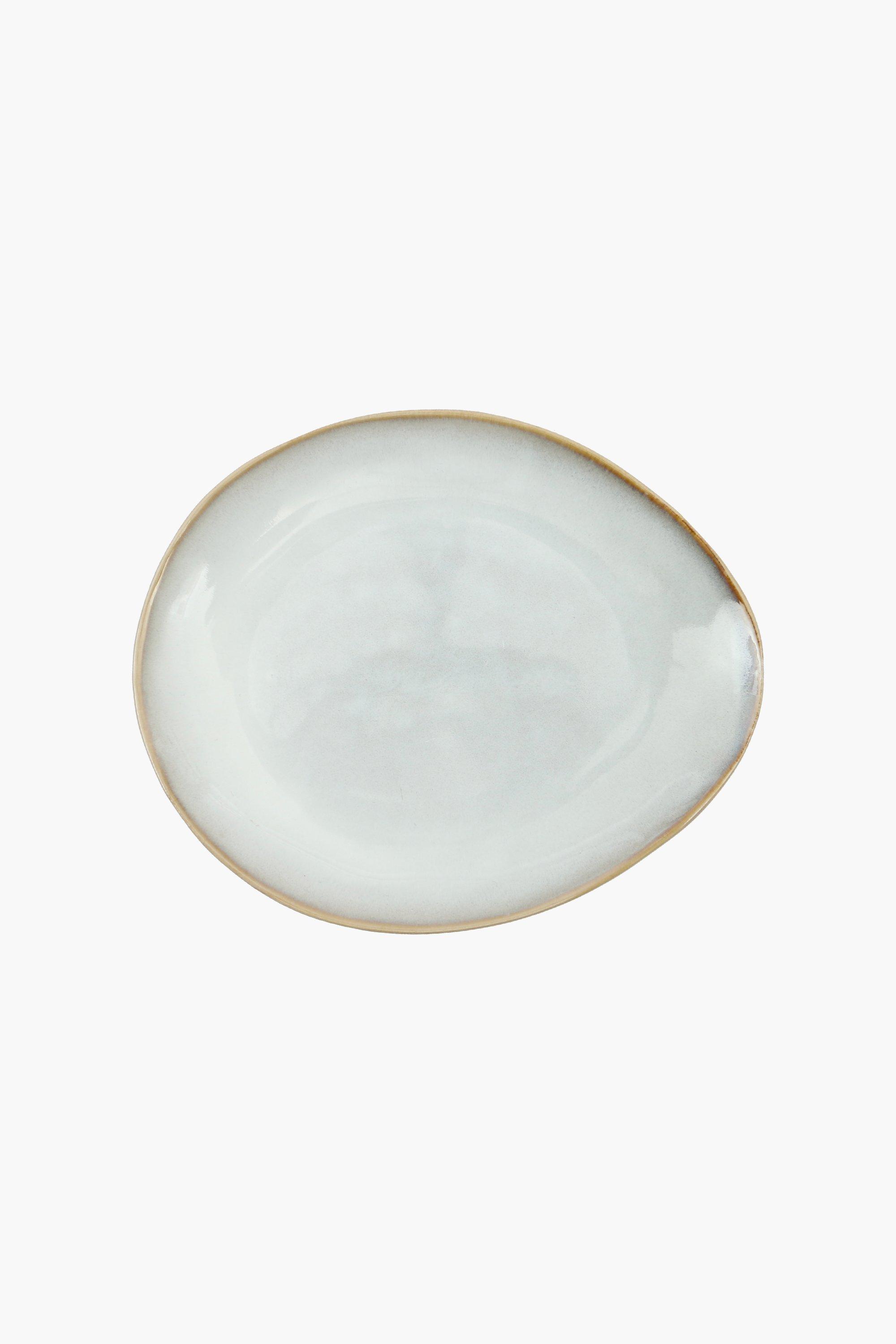 Stoneware Rim Border Dinner Plate