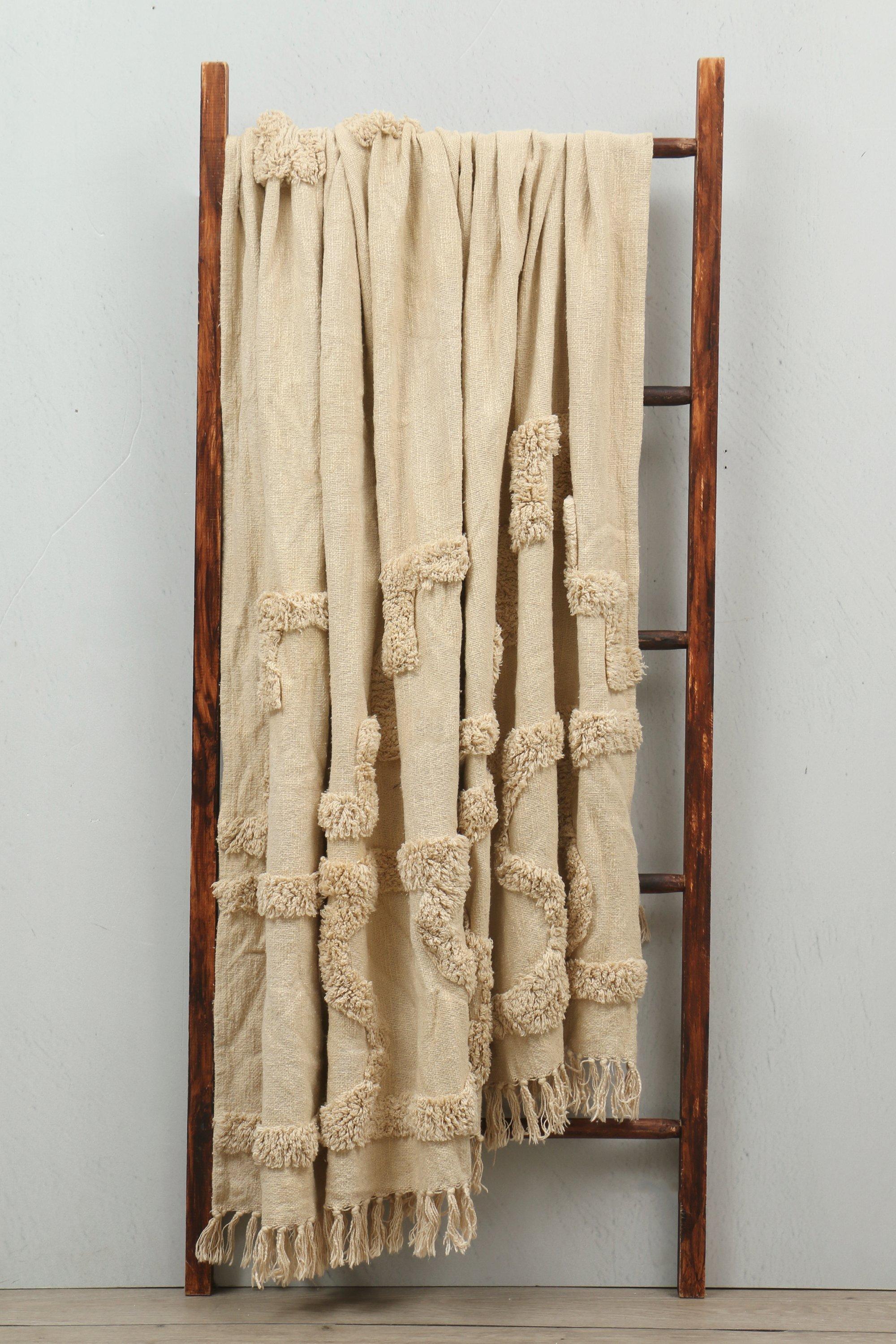 Tufted Aztec Cotton Throw, 180x200cm