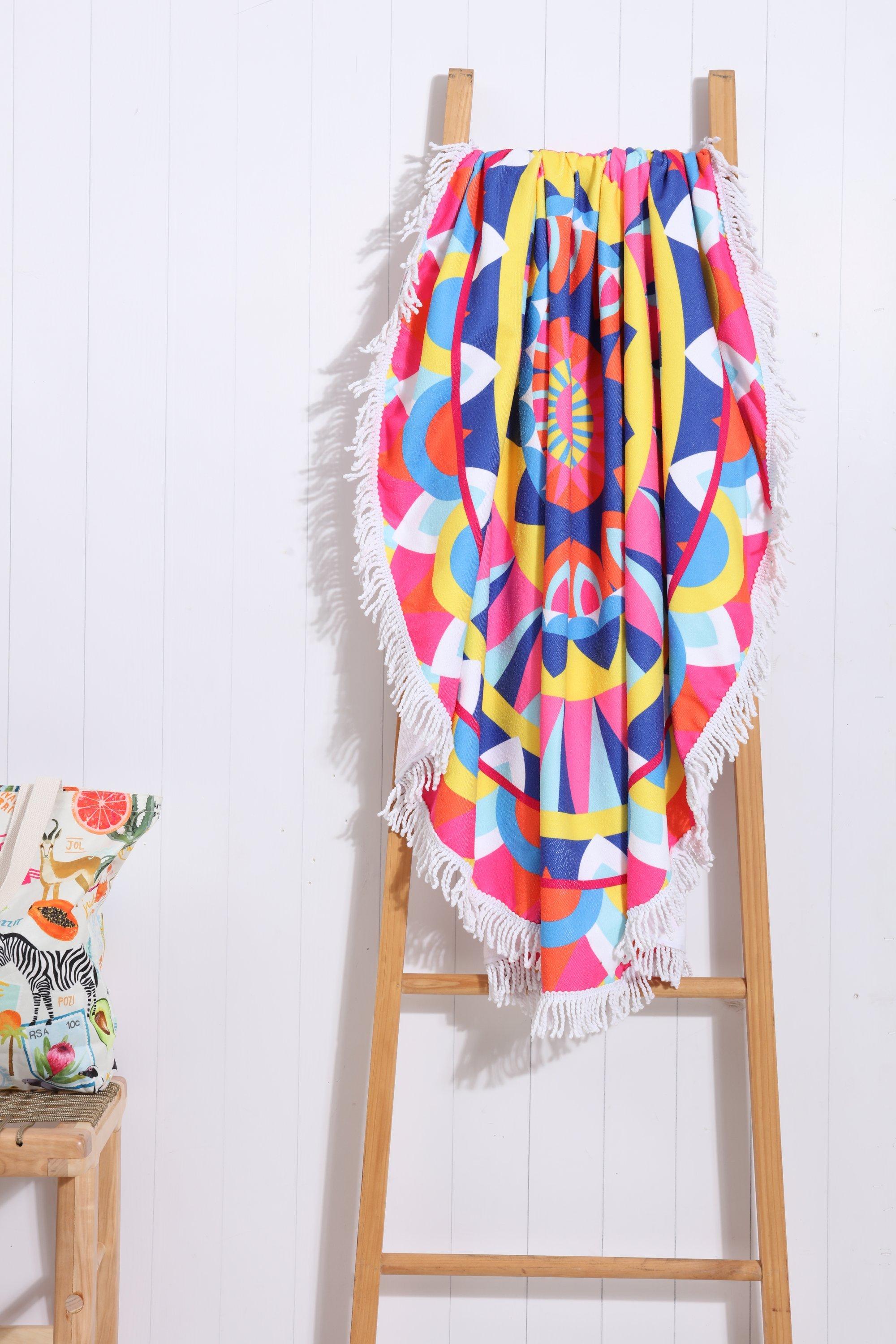 Colab Zinhle Sithebe Round Fringe Beach Mat, 90cm