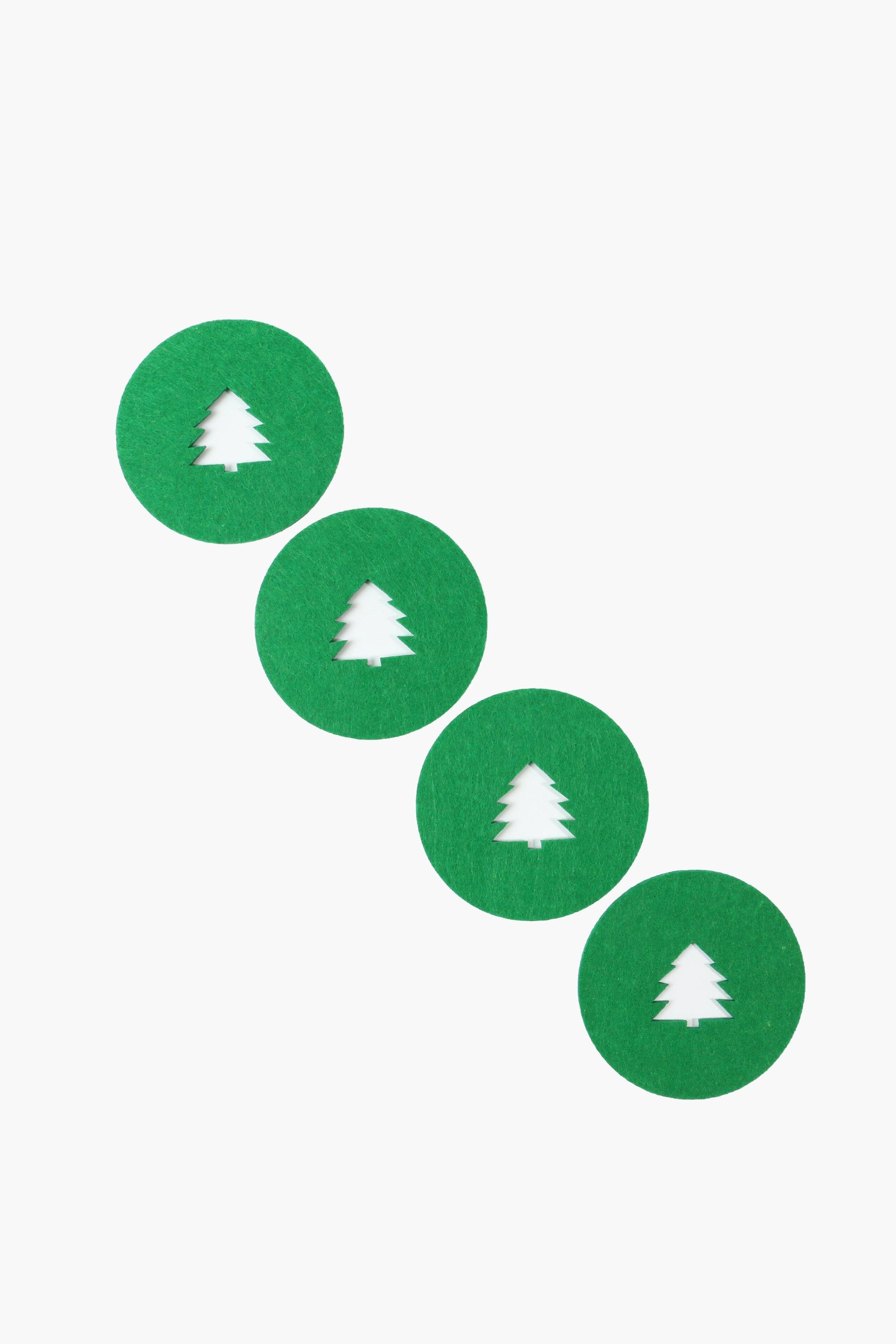 Pack Of 4 Festive Felt Coasters