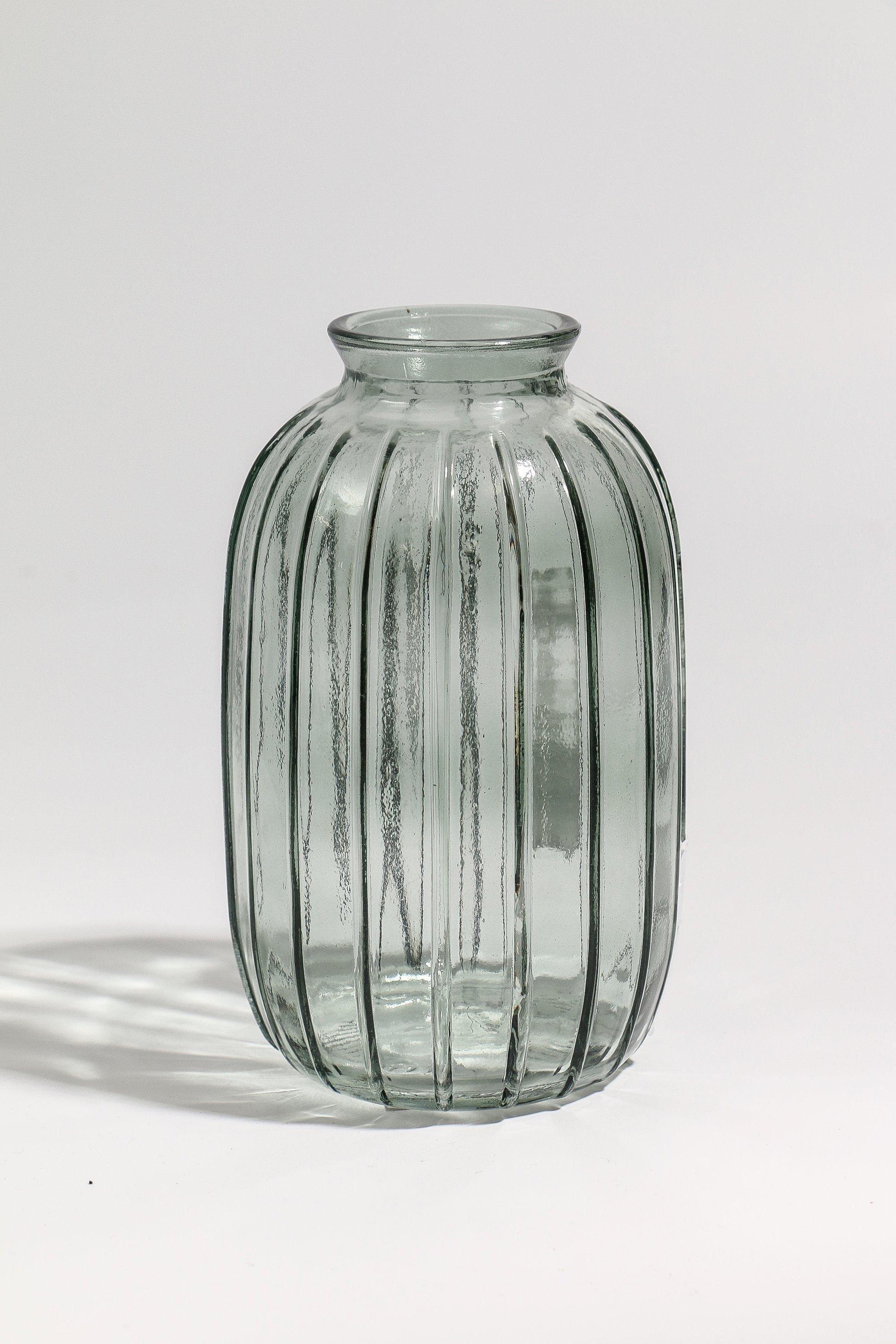 Classic Rib Glass Vase, 7x18cm