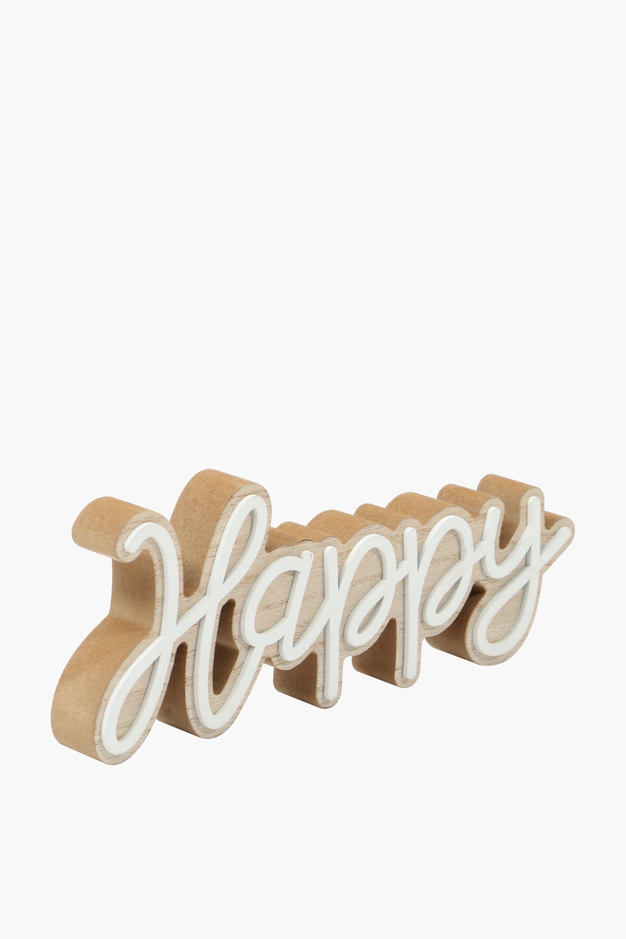 Wooden Happy Sign, 24x10cm