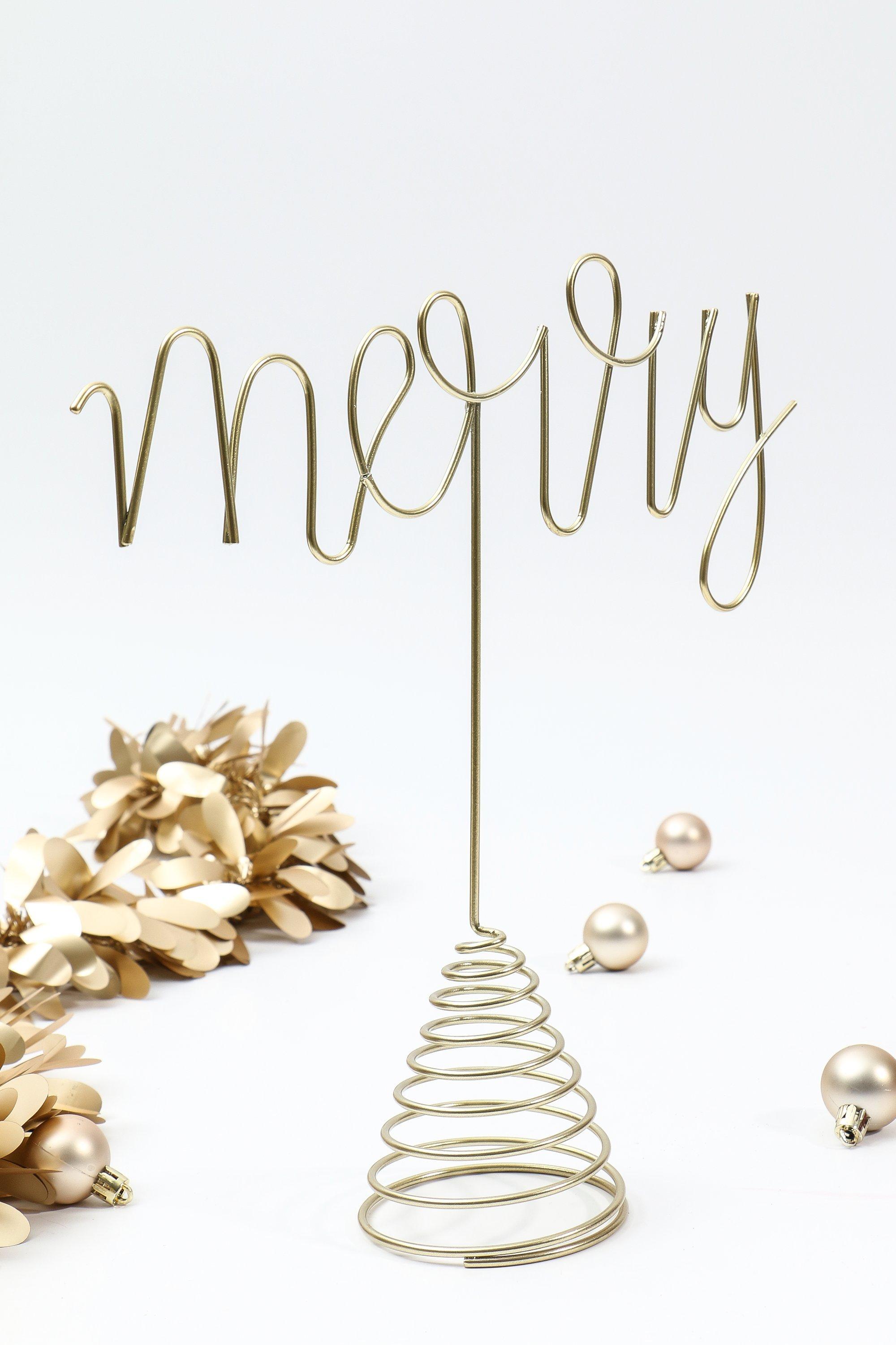 Merry Script Tree Topper, 30cm