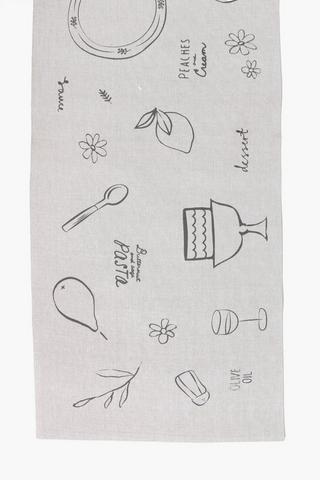 Script Cotton Table Runner
