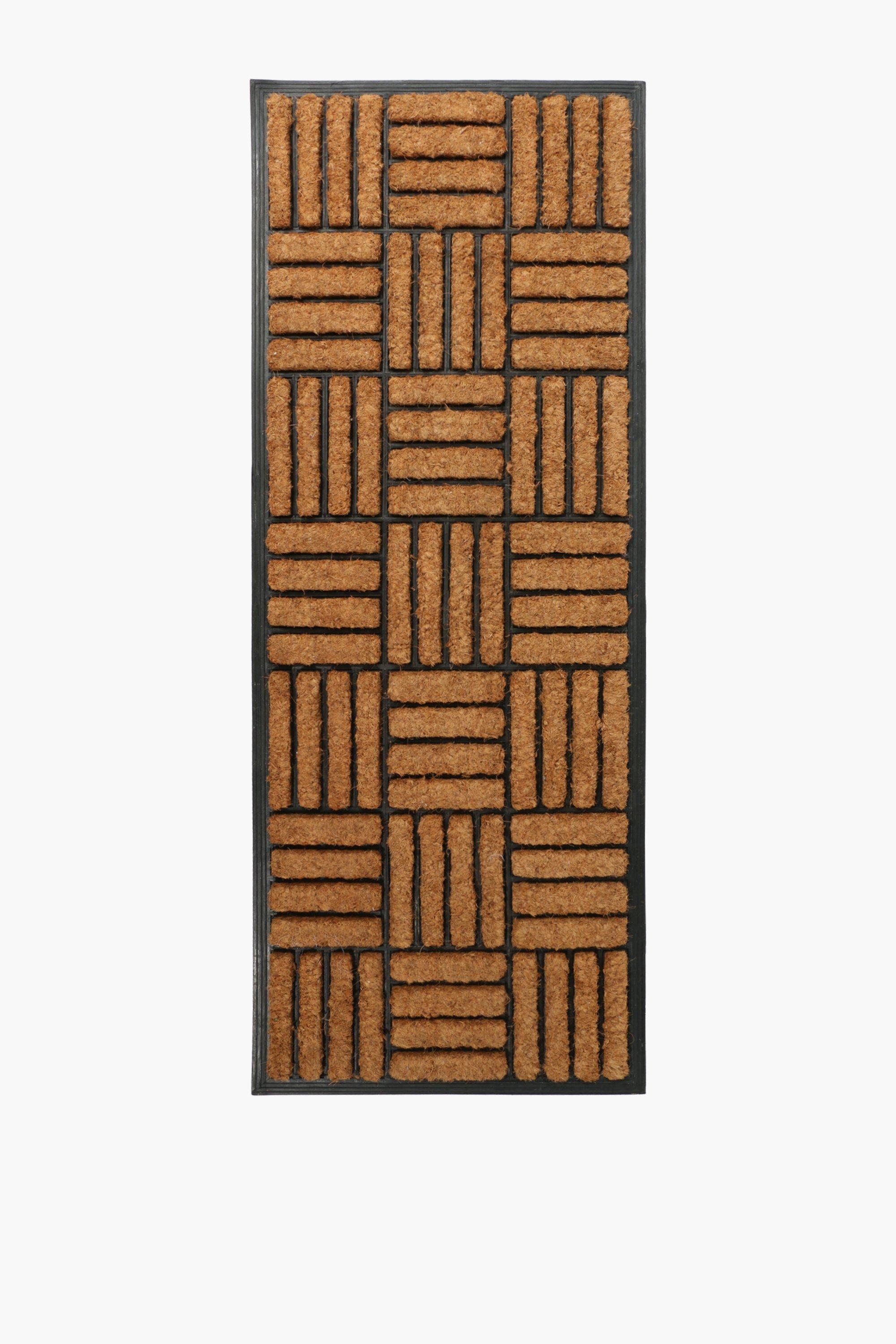 Coir And Rubber Stripe Door Mat, 45x120cm