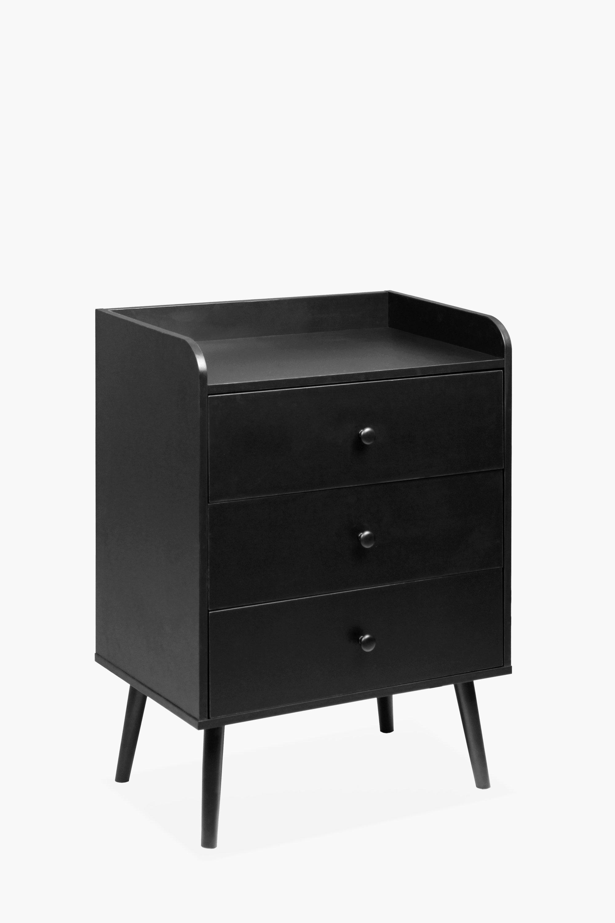 Wooden 4 Leg 3 Drawer Unit