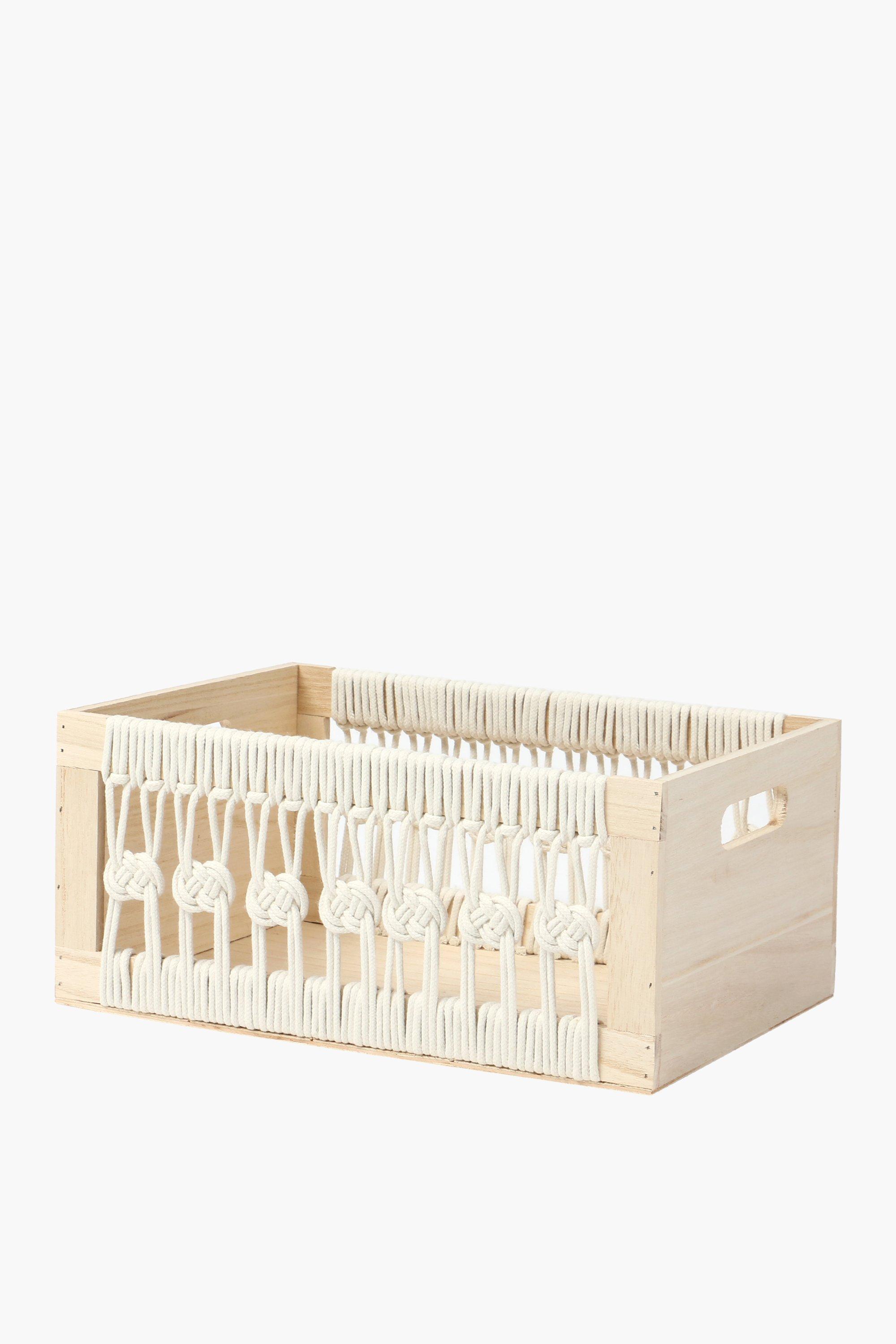Macrame Braided Utility Crate, Medium