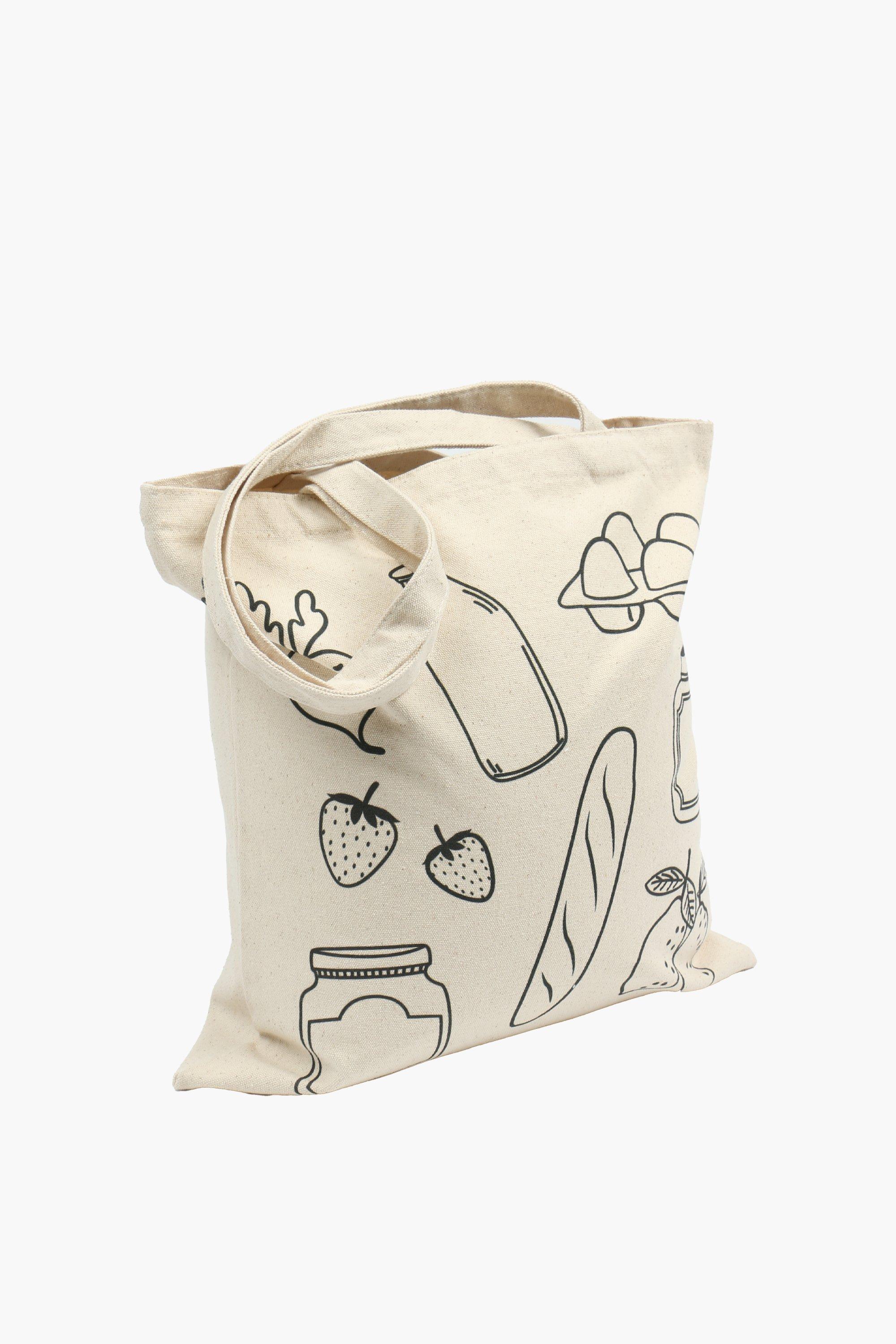 Script Printed Shopper Bag
