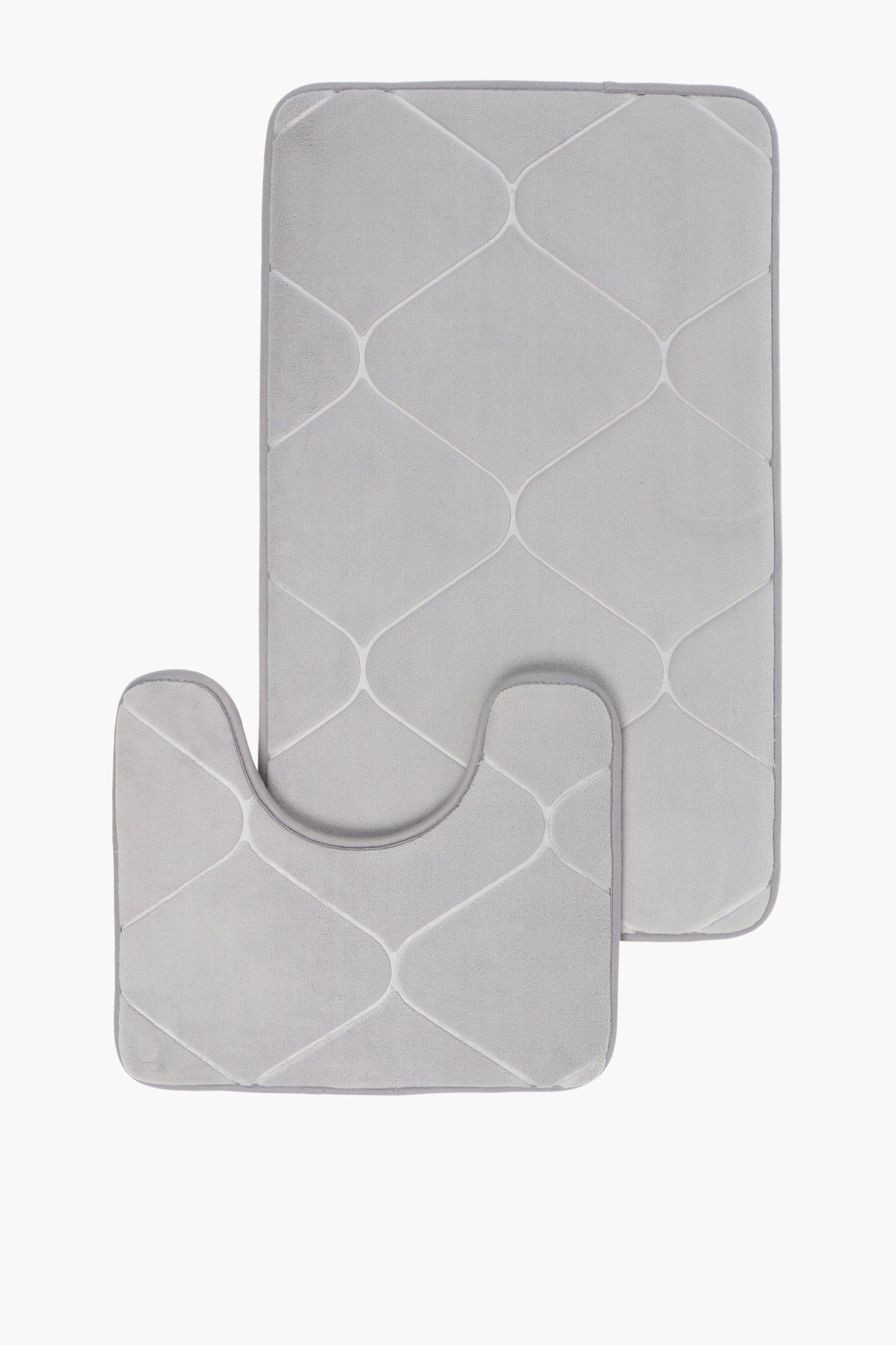 2 Piece Embossed Classic Bath Mat Set