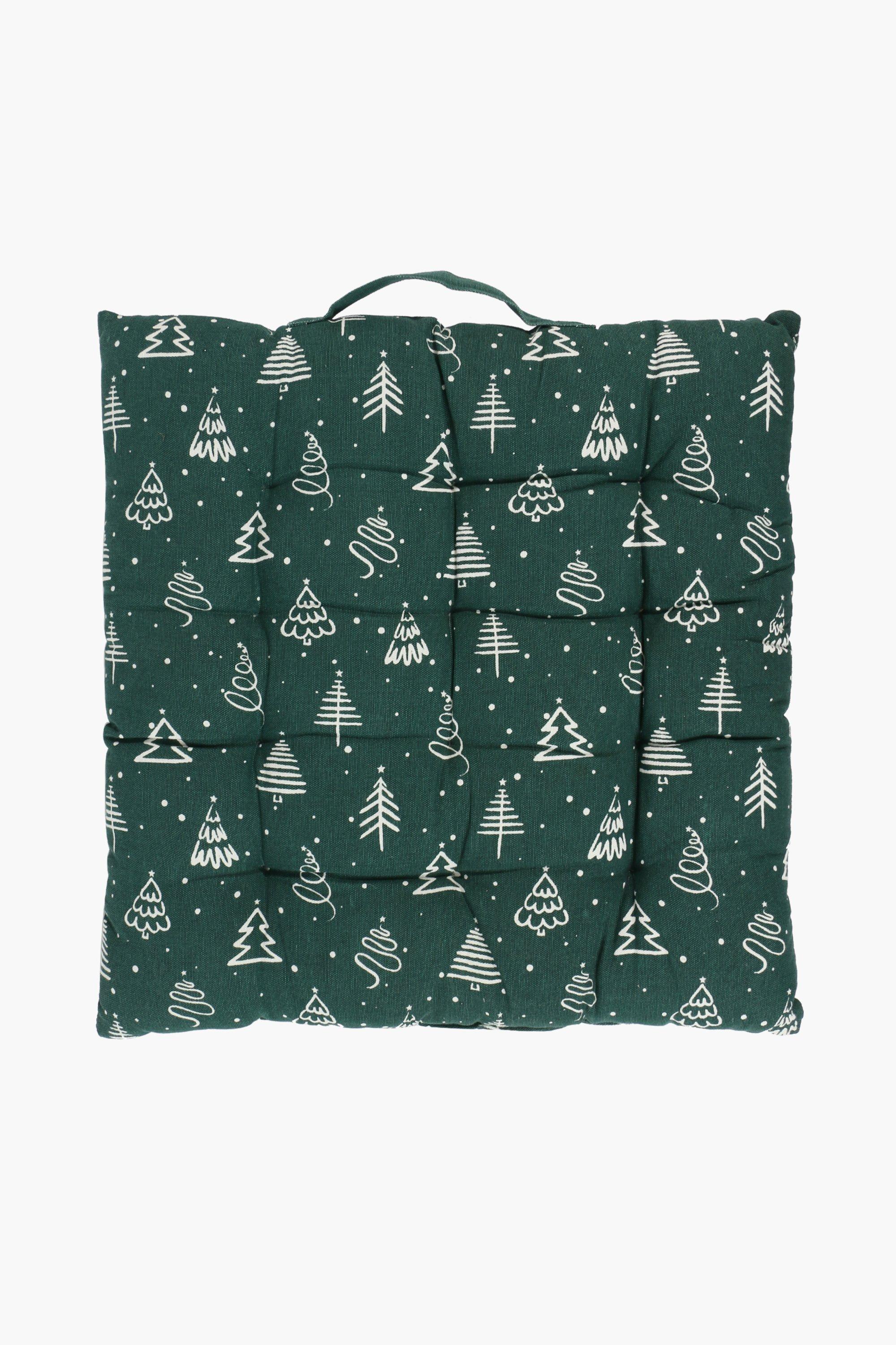 Printed Festive Chair Pad, 40x40cm