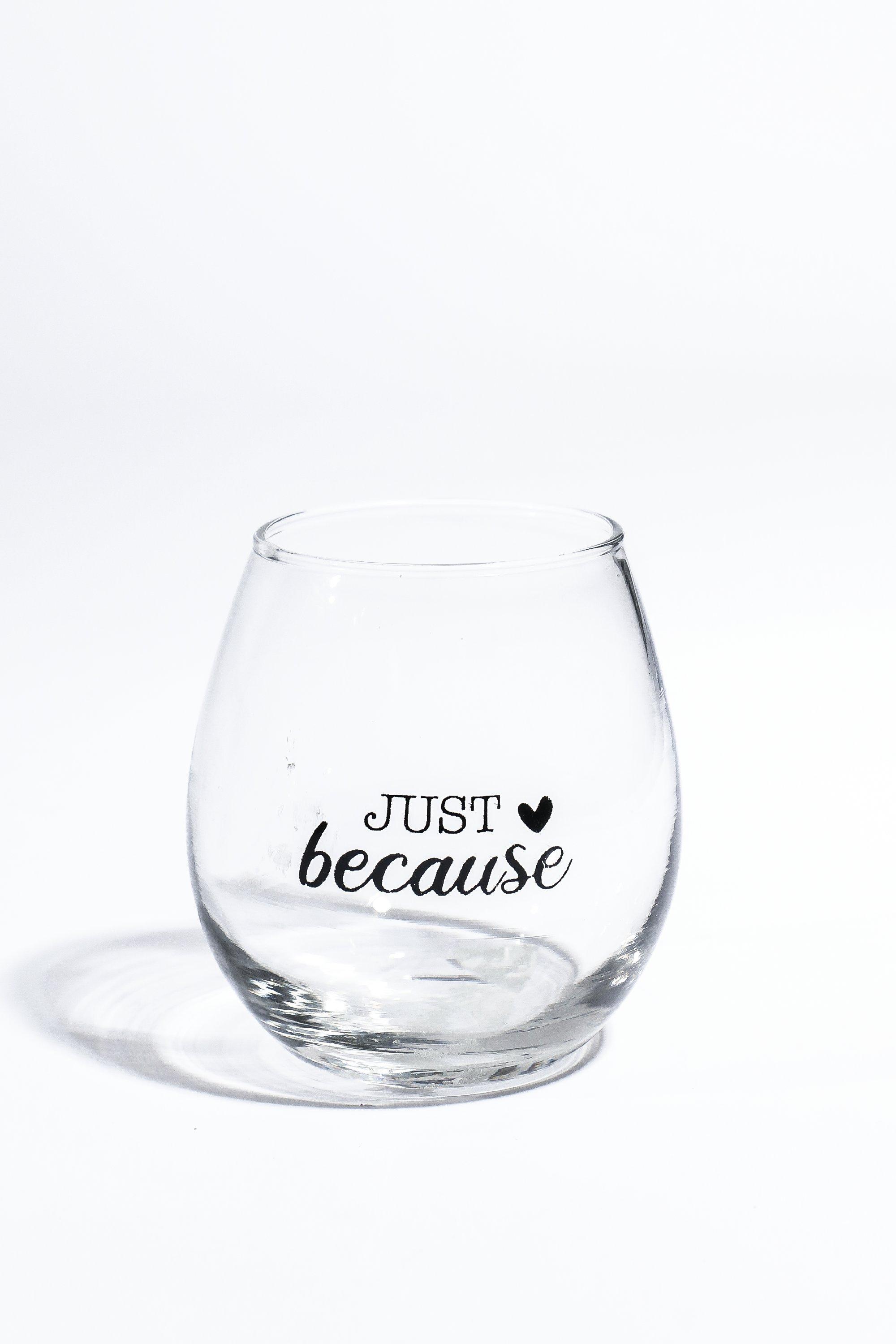 Tuscany Script Stemless Glass