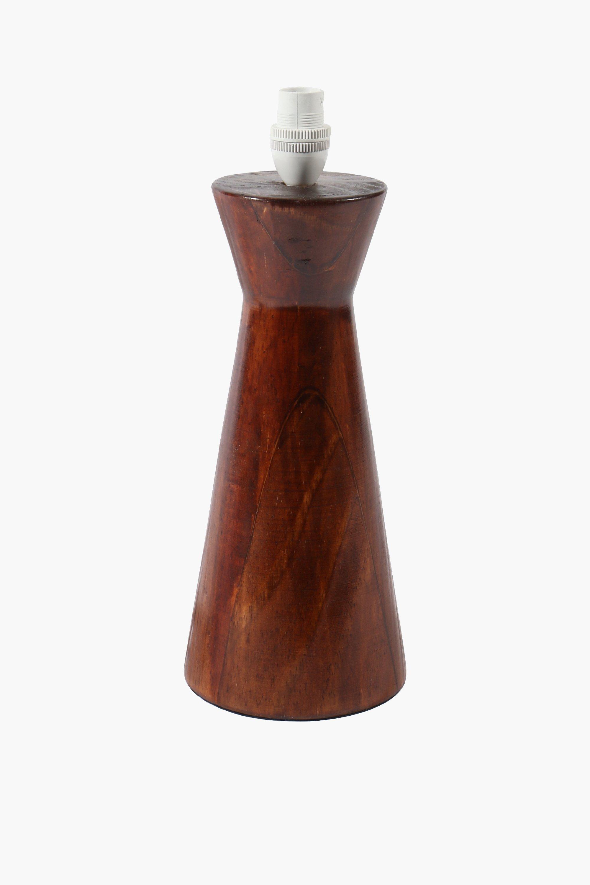 Dark Wood Cone Lamp Base, B22
