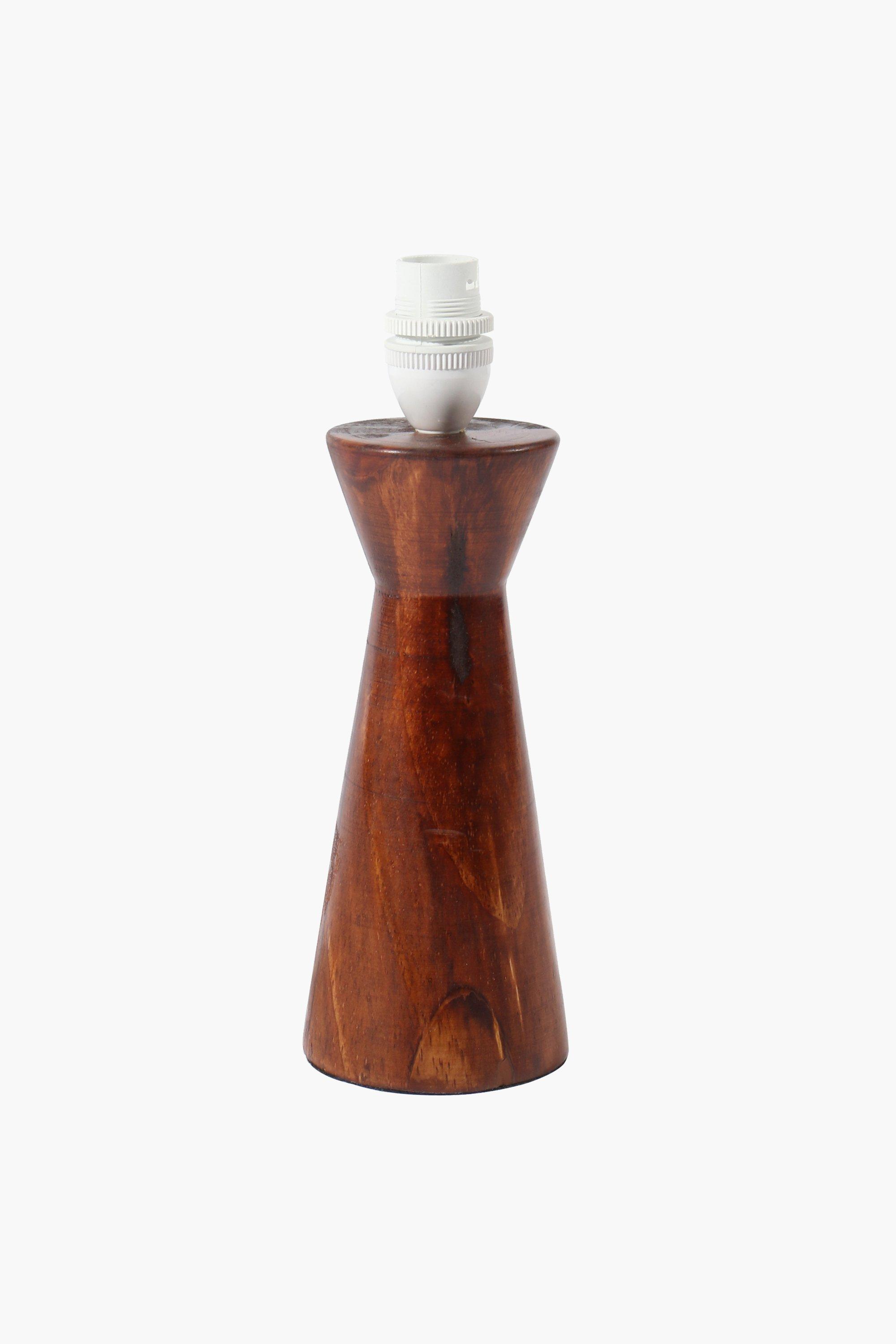 Dark Wood Cone Lamp Base, B22