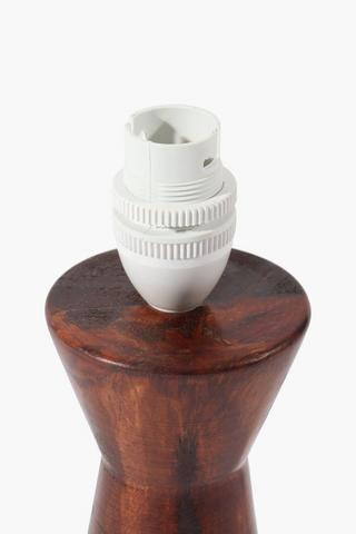 Dark Wood Cone Lamp Base, B22