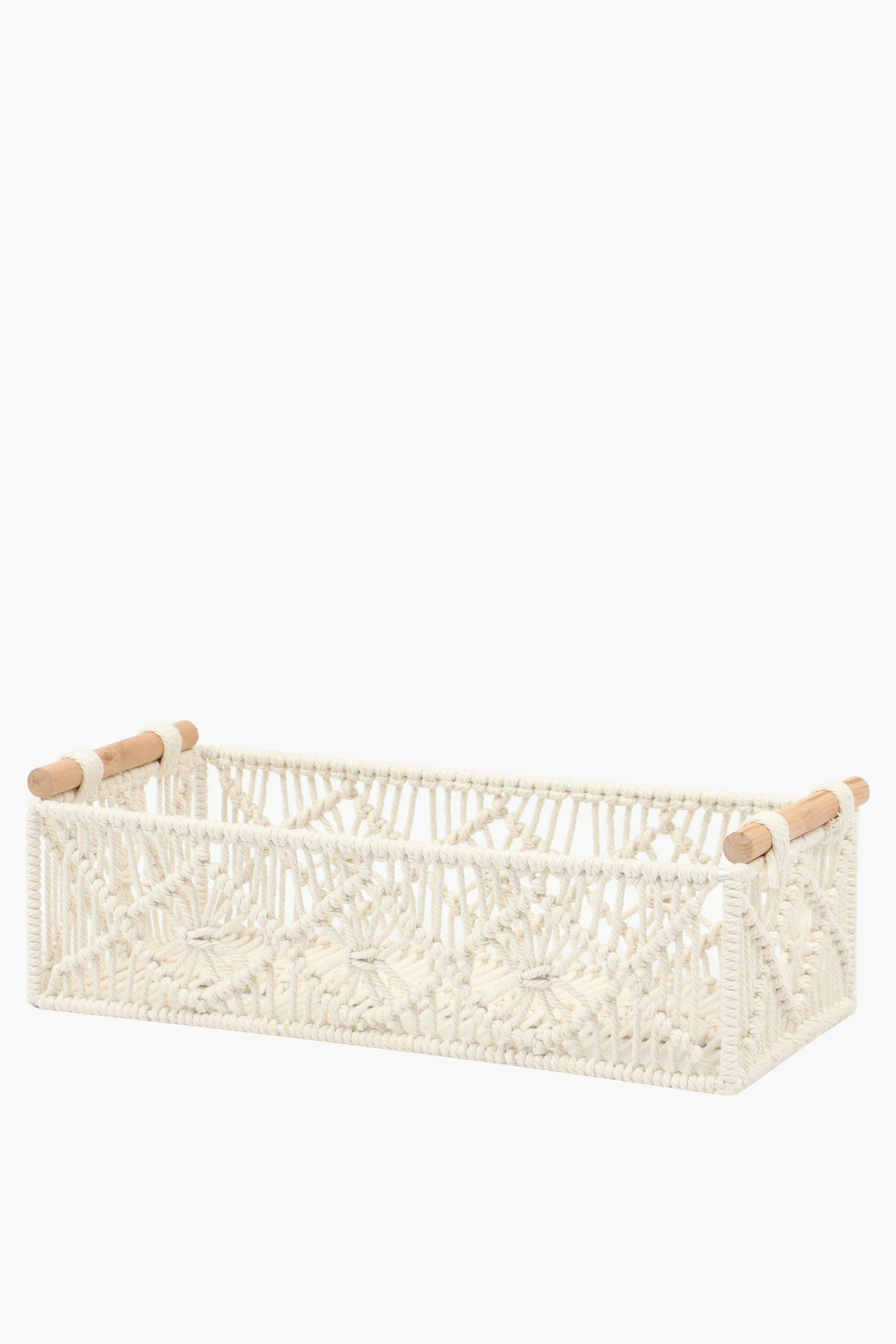 Macrame Weave Utility Crate Large, L35xw16xh10cm