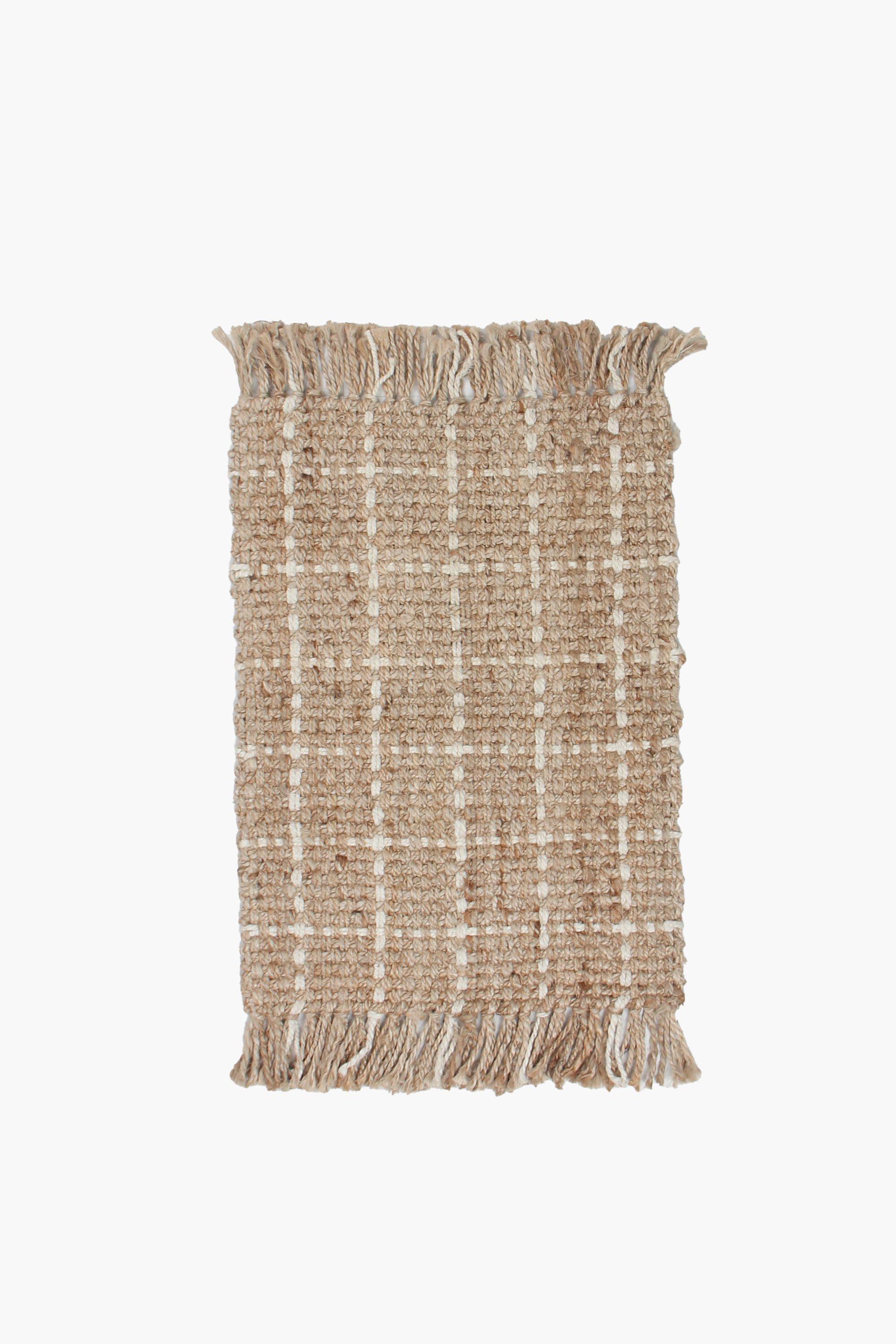 Jute Checkered Rug, 70x140cm