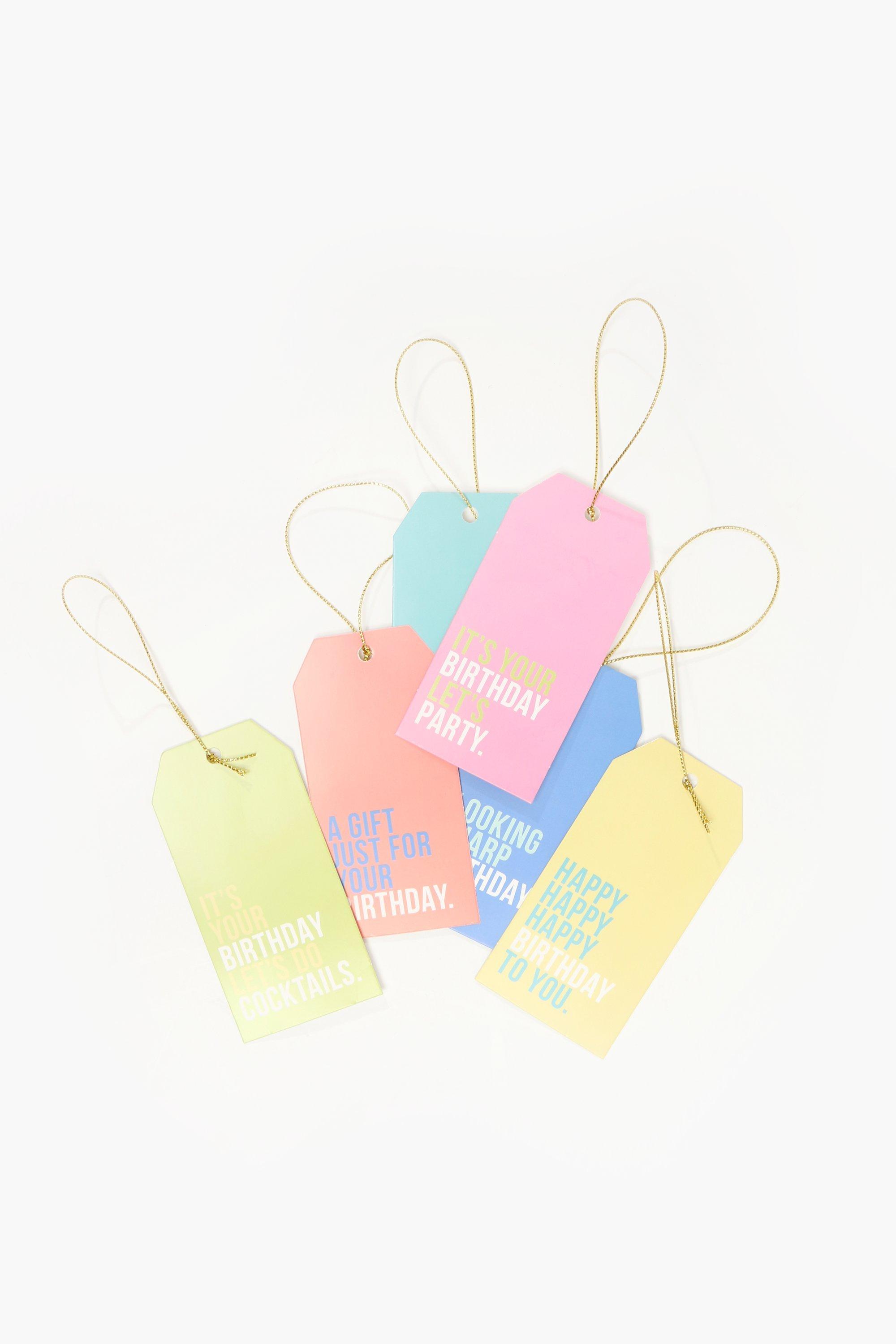 6 Pack Birthday Gift Tags