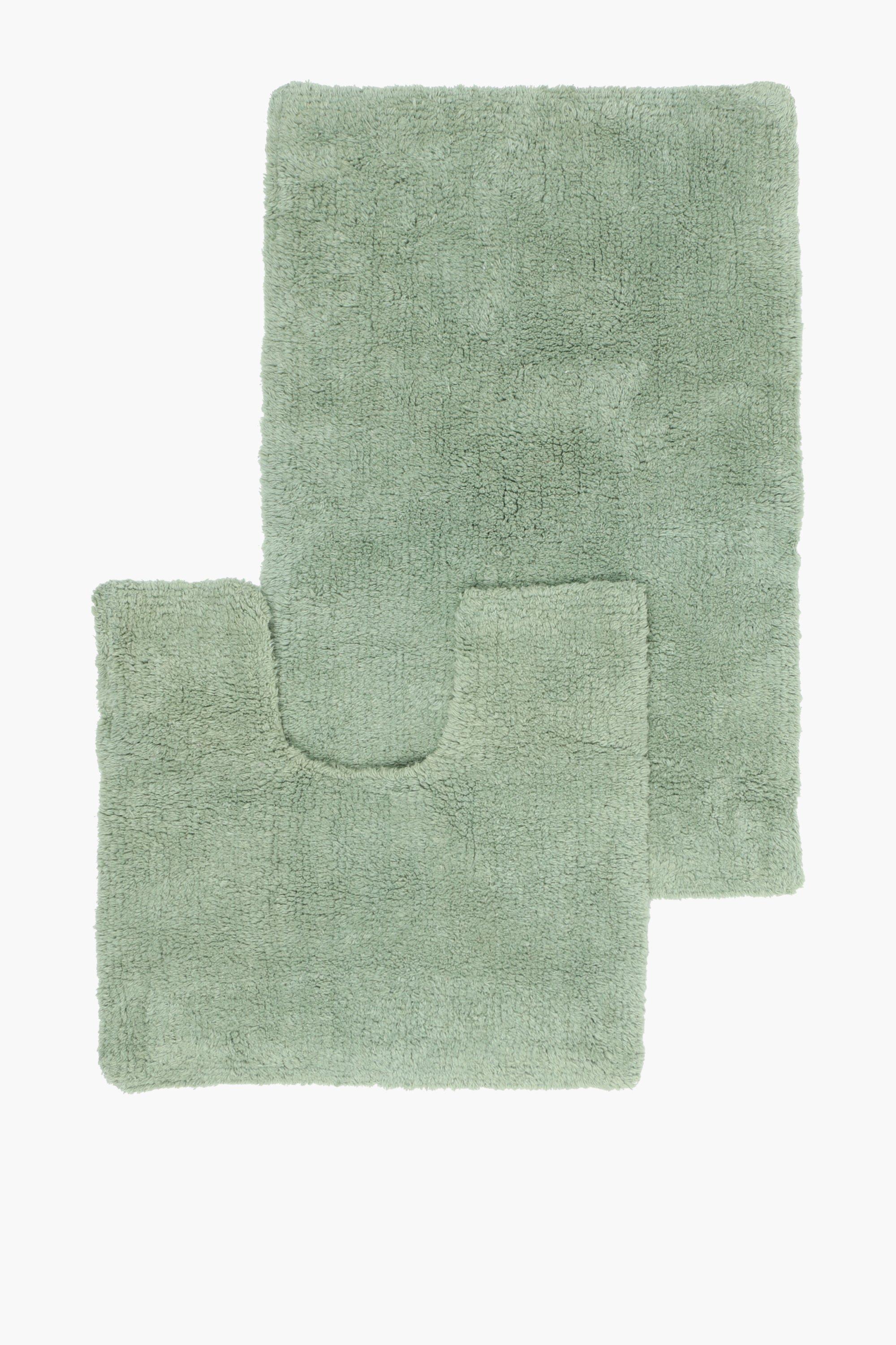 Cotton 2 Piece Tufted Plain Bath Mat Set
