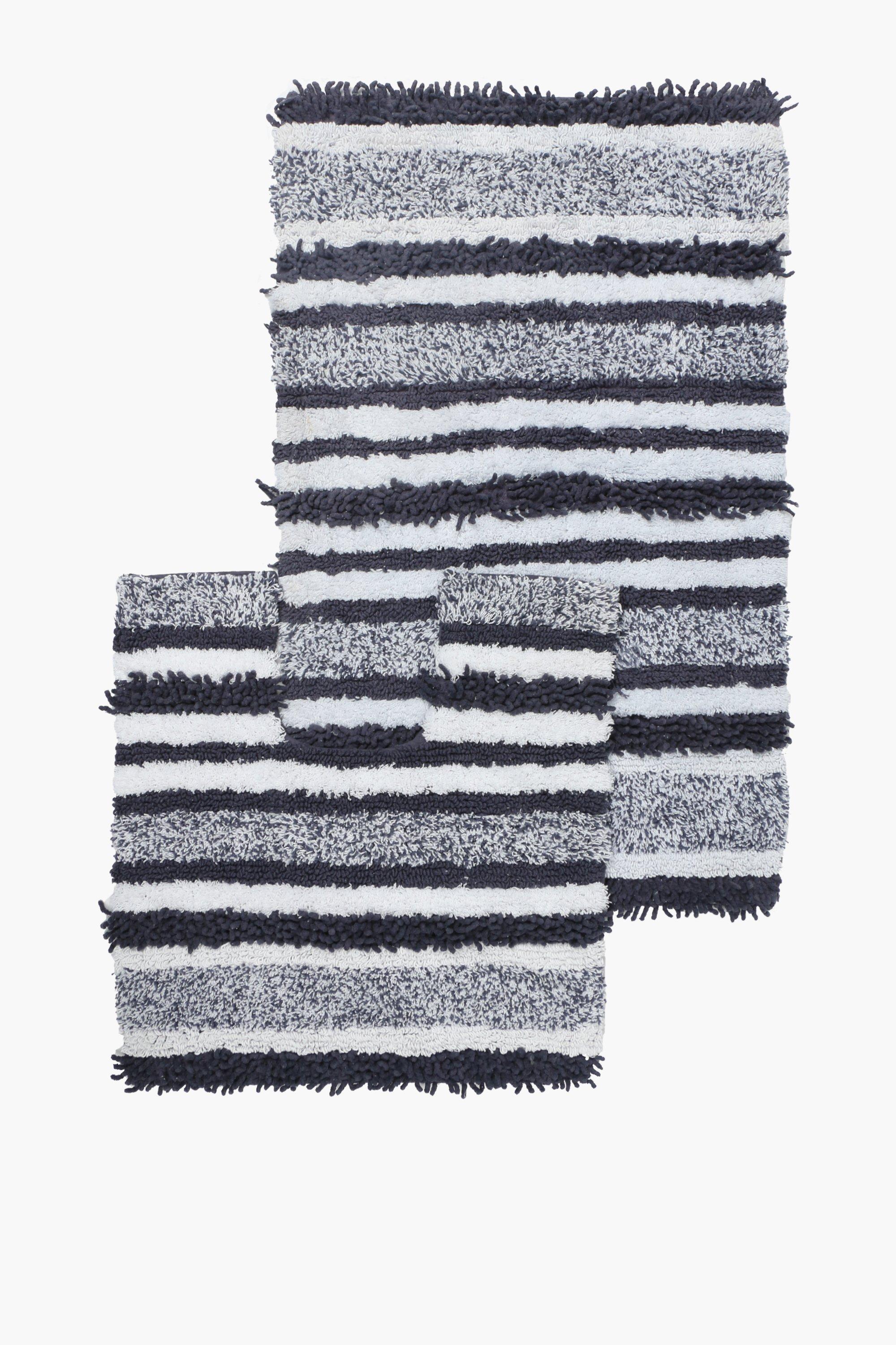 2 Piece Mingle Stripe Bath Mat Set