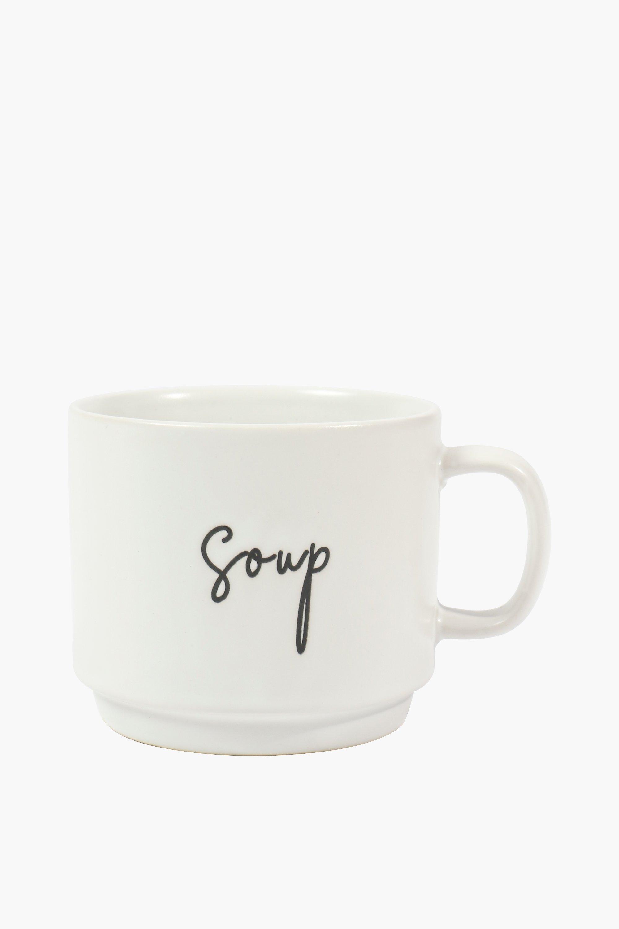 Script Stoneware Soup Mug