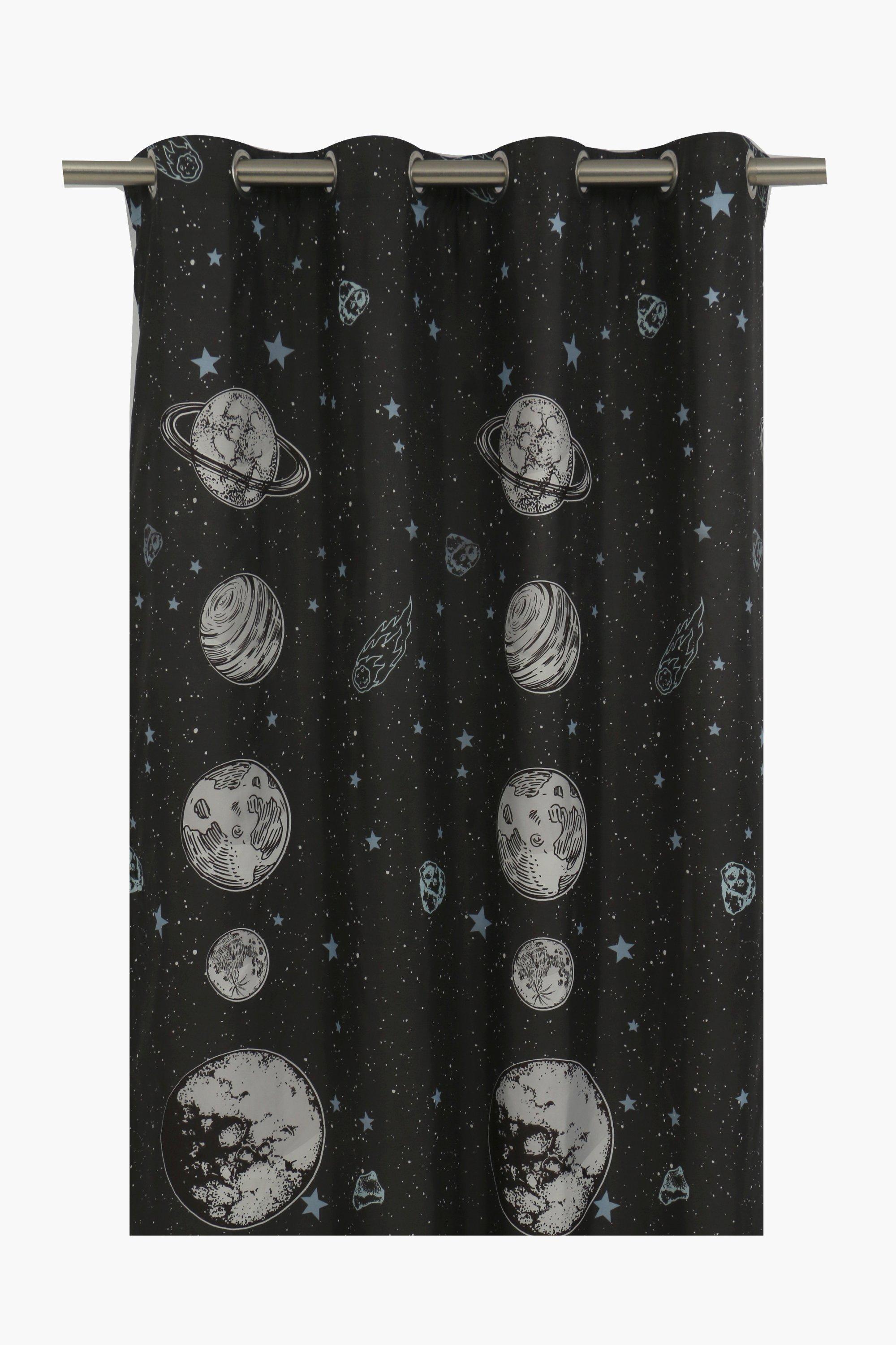 Microfibre Glow Gabriel Space Eyelet Curtain, 140x225cm
