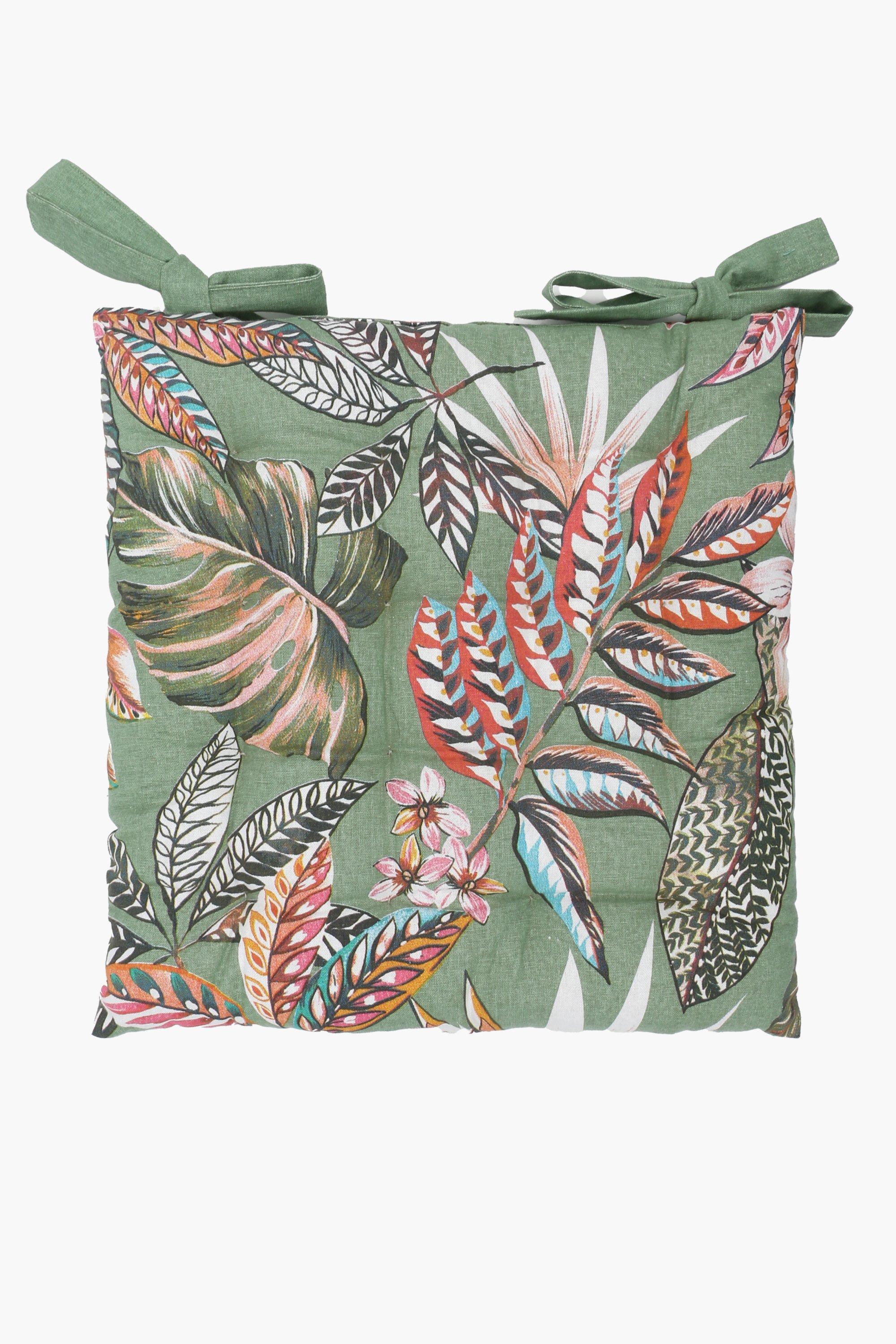Printed Boutique Leaves Chair Pad, 40x40cm
