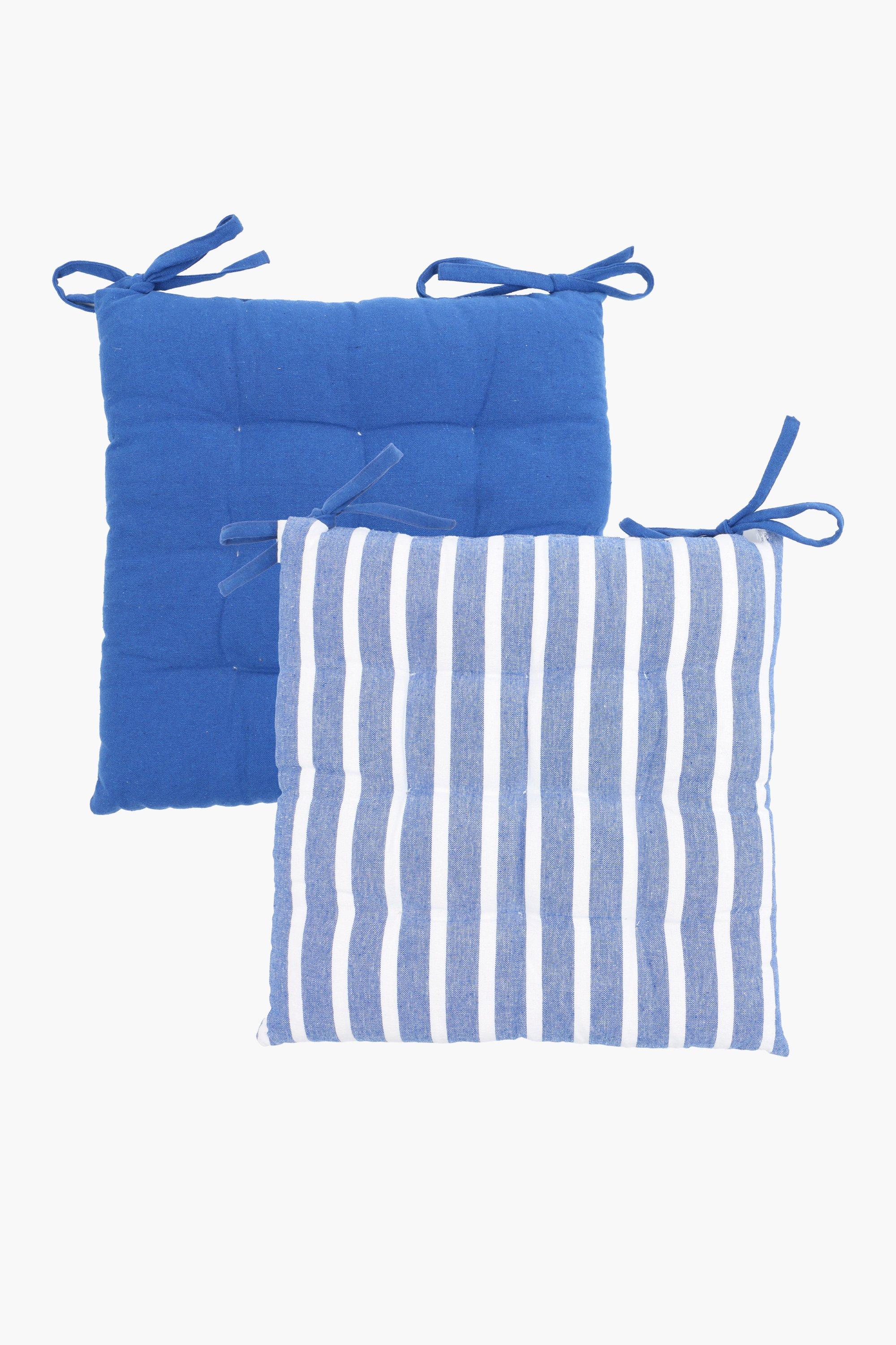 2 Pack Hampton Stripe Chair Pad, 40x40cm
