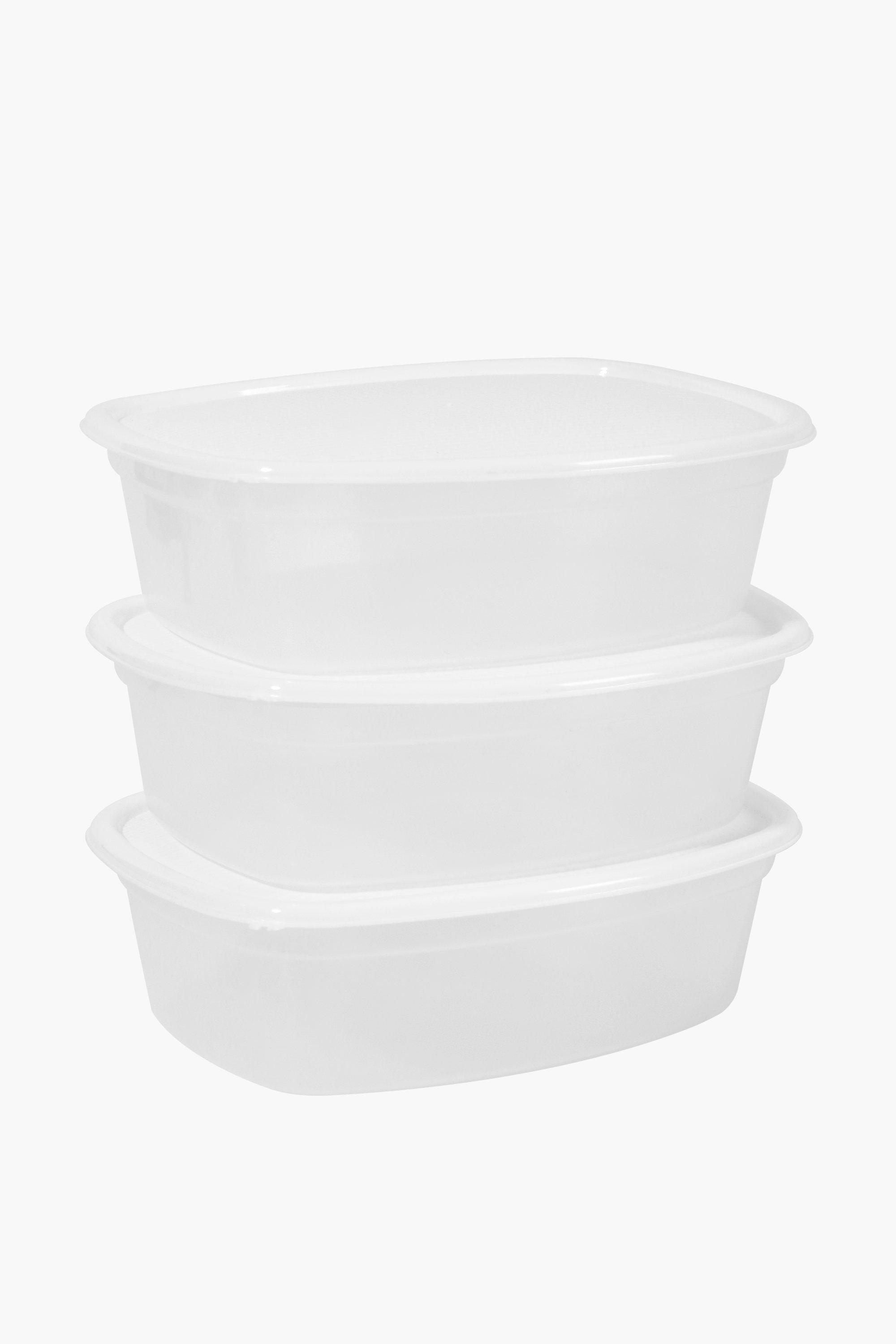 3 Piece Rectangle Food Storage Set, 2000ml