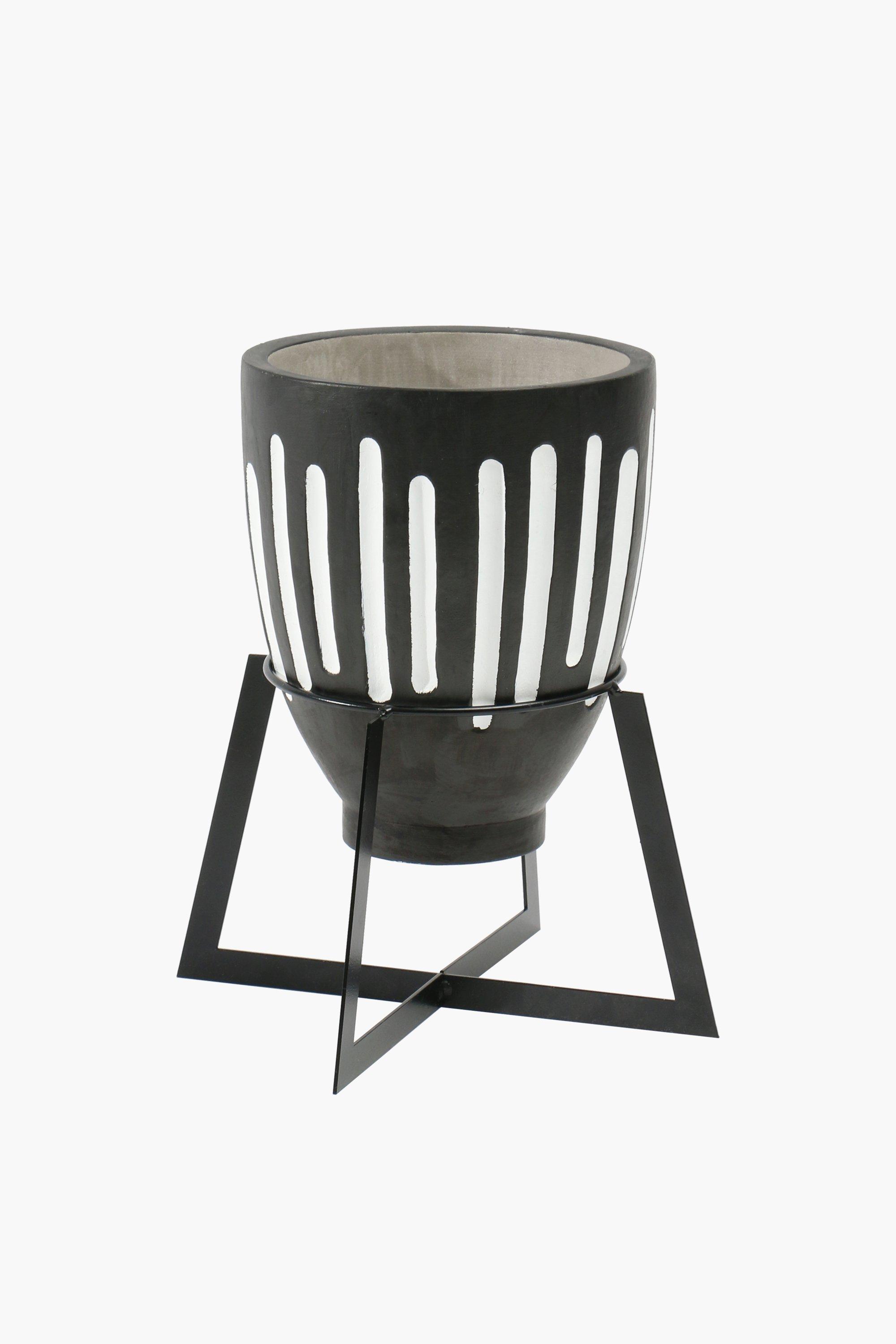 Striped Statement Planter, 15x25cm