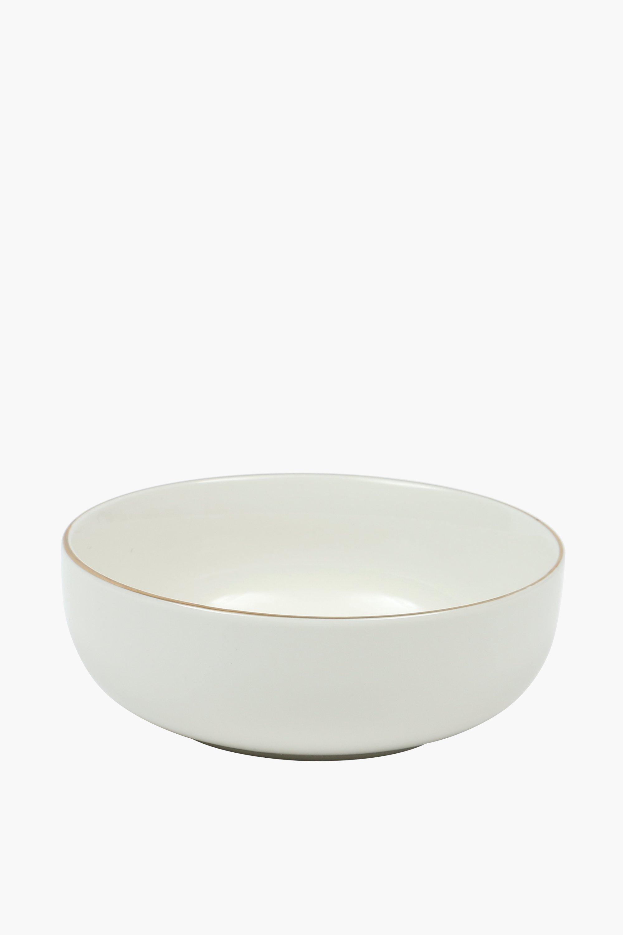 Metallic Rim Porcelain Bowl