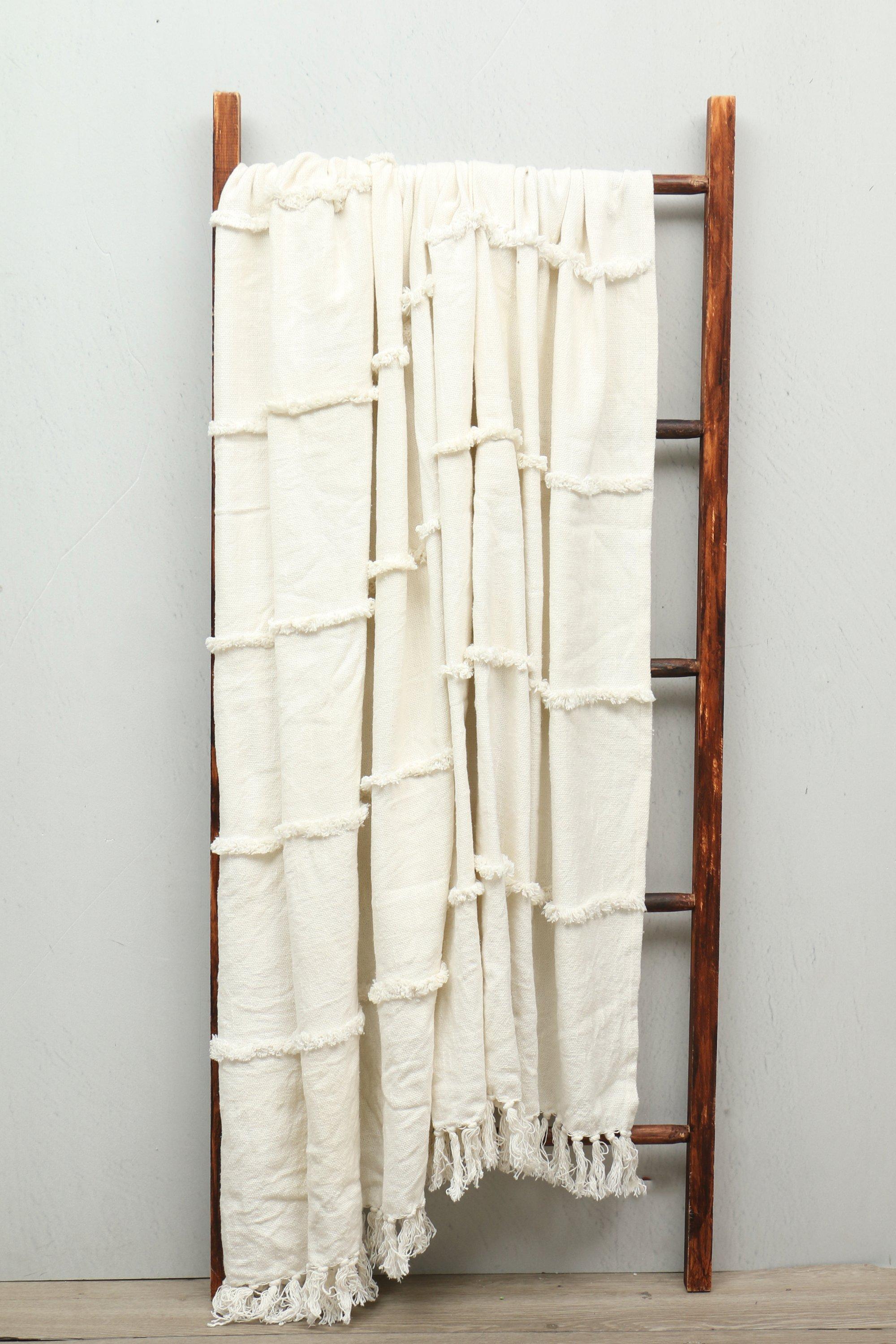 Cotton Tufted Tassel Throw, 200x220cm