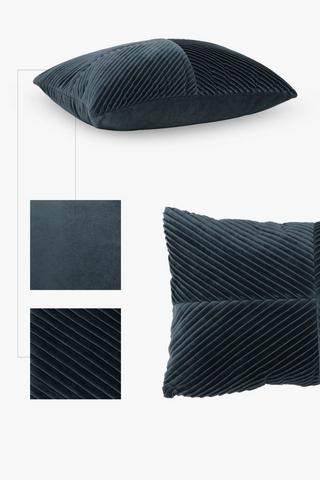 Velvet Pleated 4 Panel Classic Scatter Cushion, 30x50cm