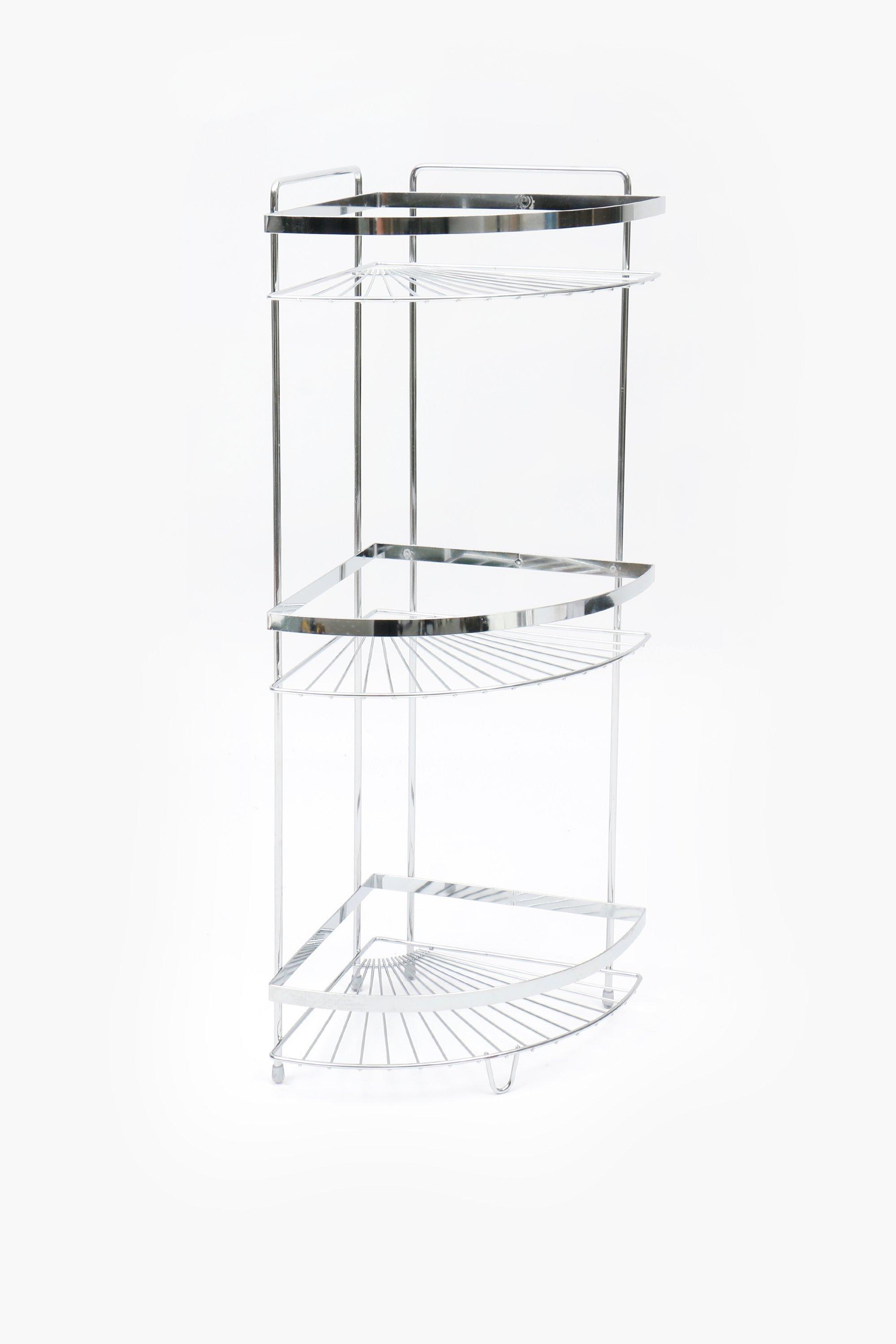 Chrome Corner 3 Tier Tower Utility Holder