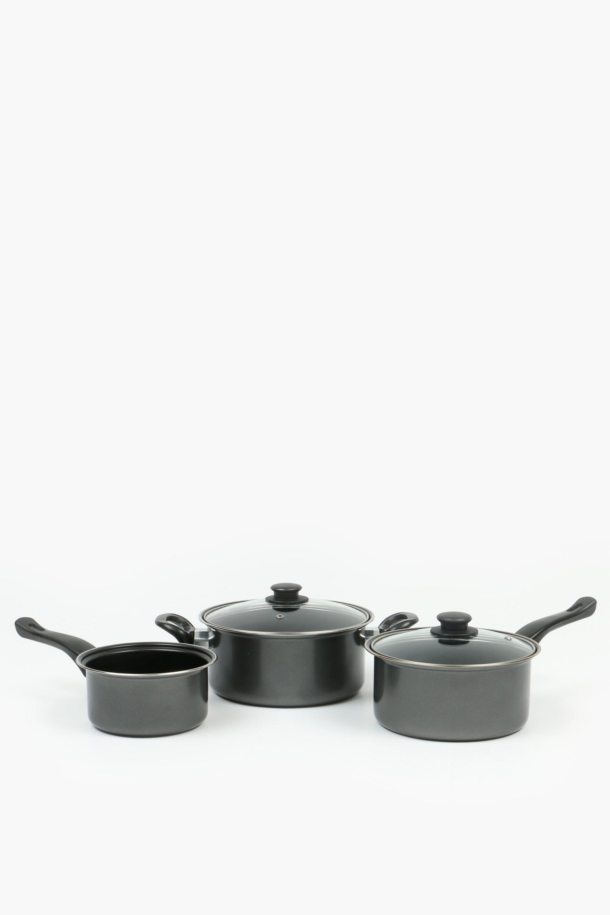 5 Piece Carbon Steel Gunmetal Cookware Set