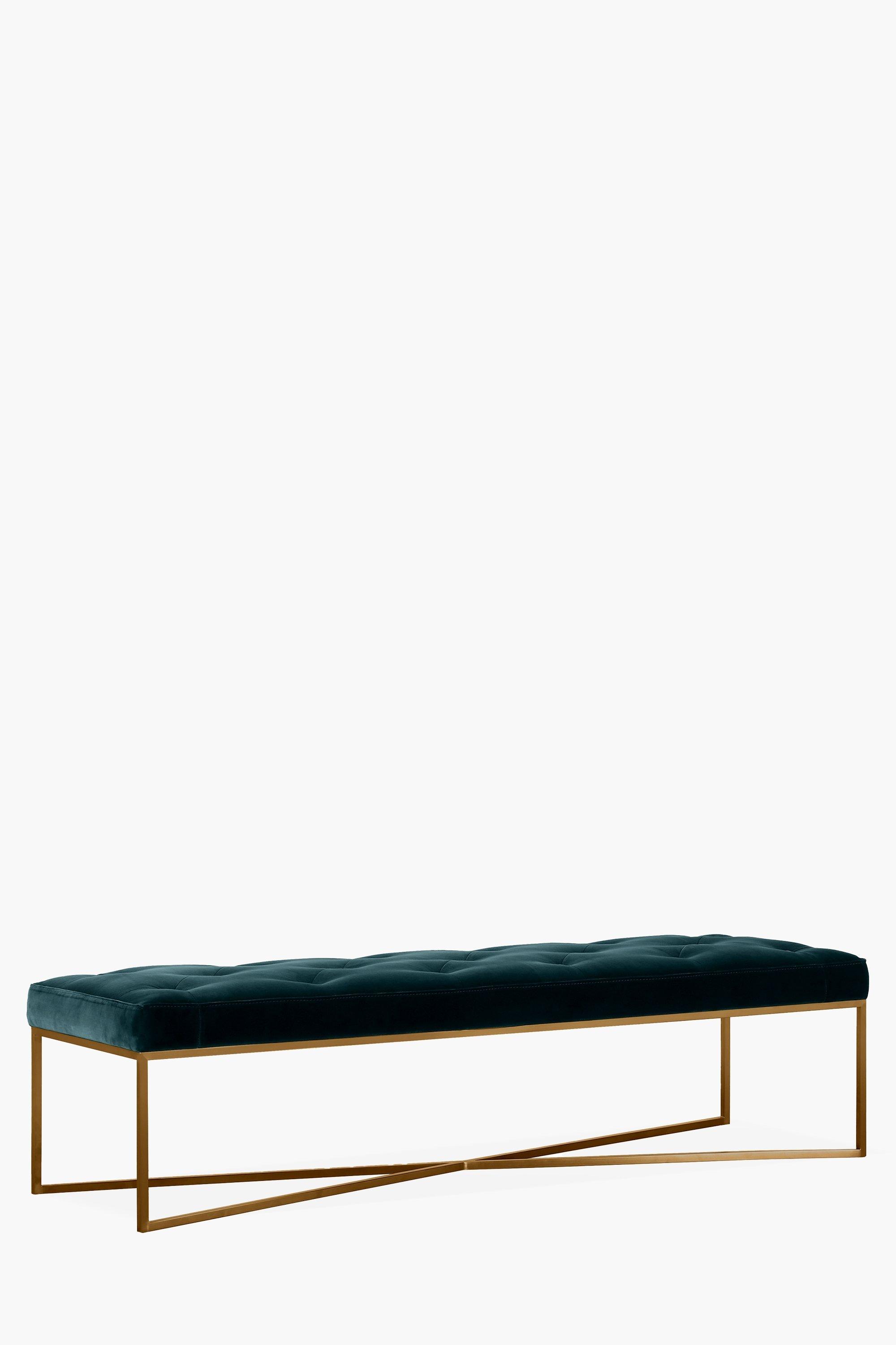 Deep Button Velvet Bench