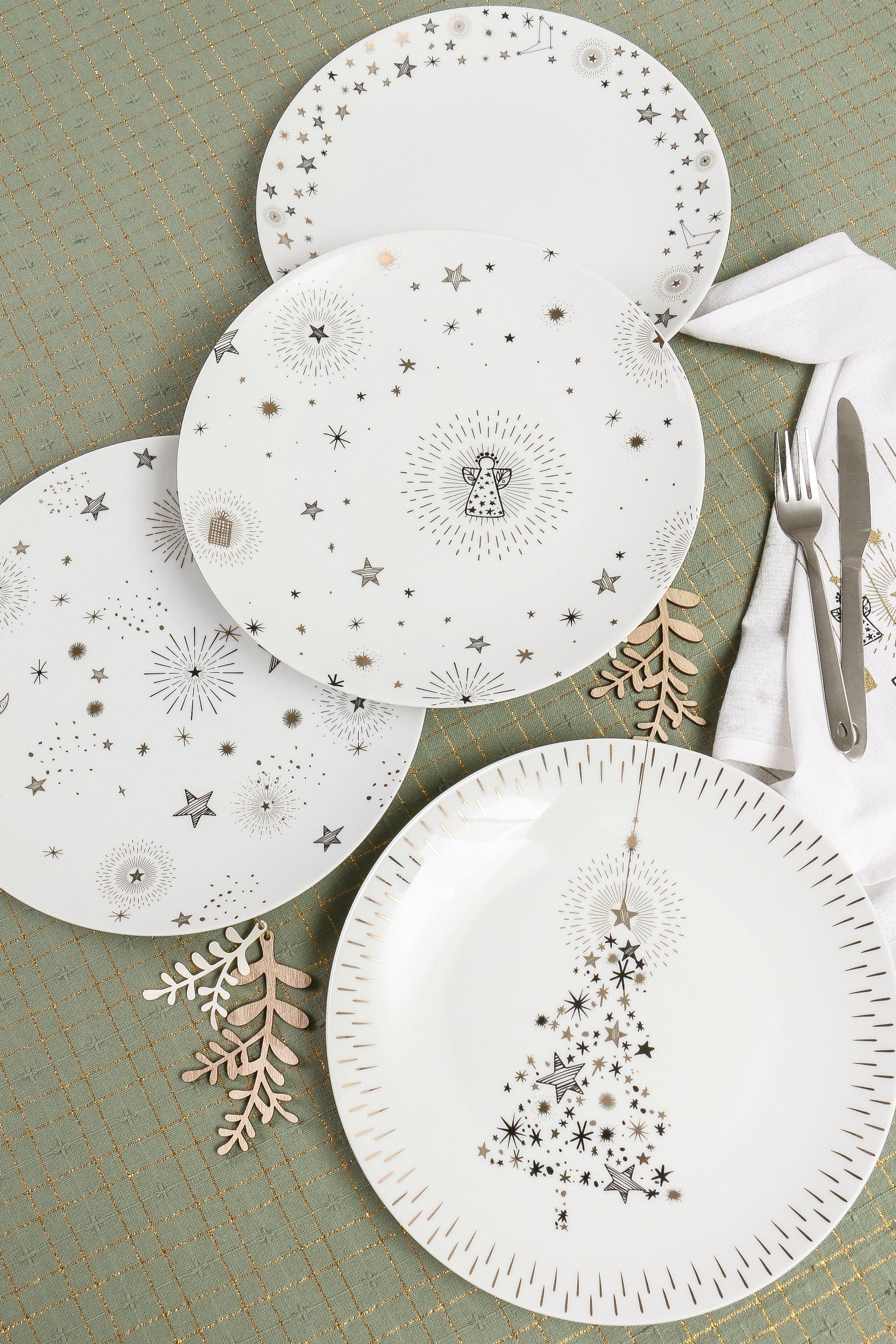 4 Pack Metallic Magic Dinner Plates