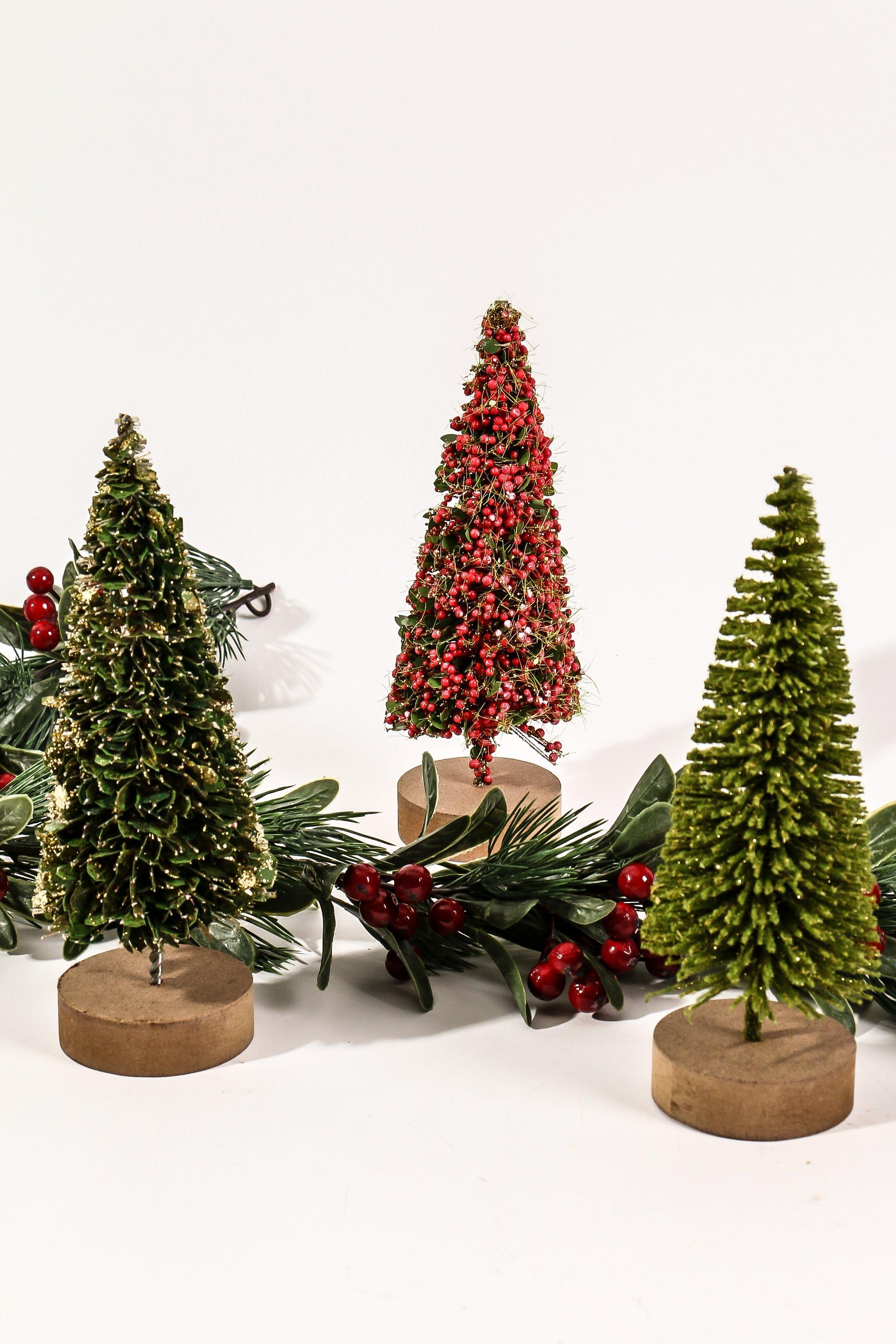 3 Pack Berry Cone Festive Trees