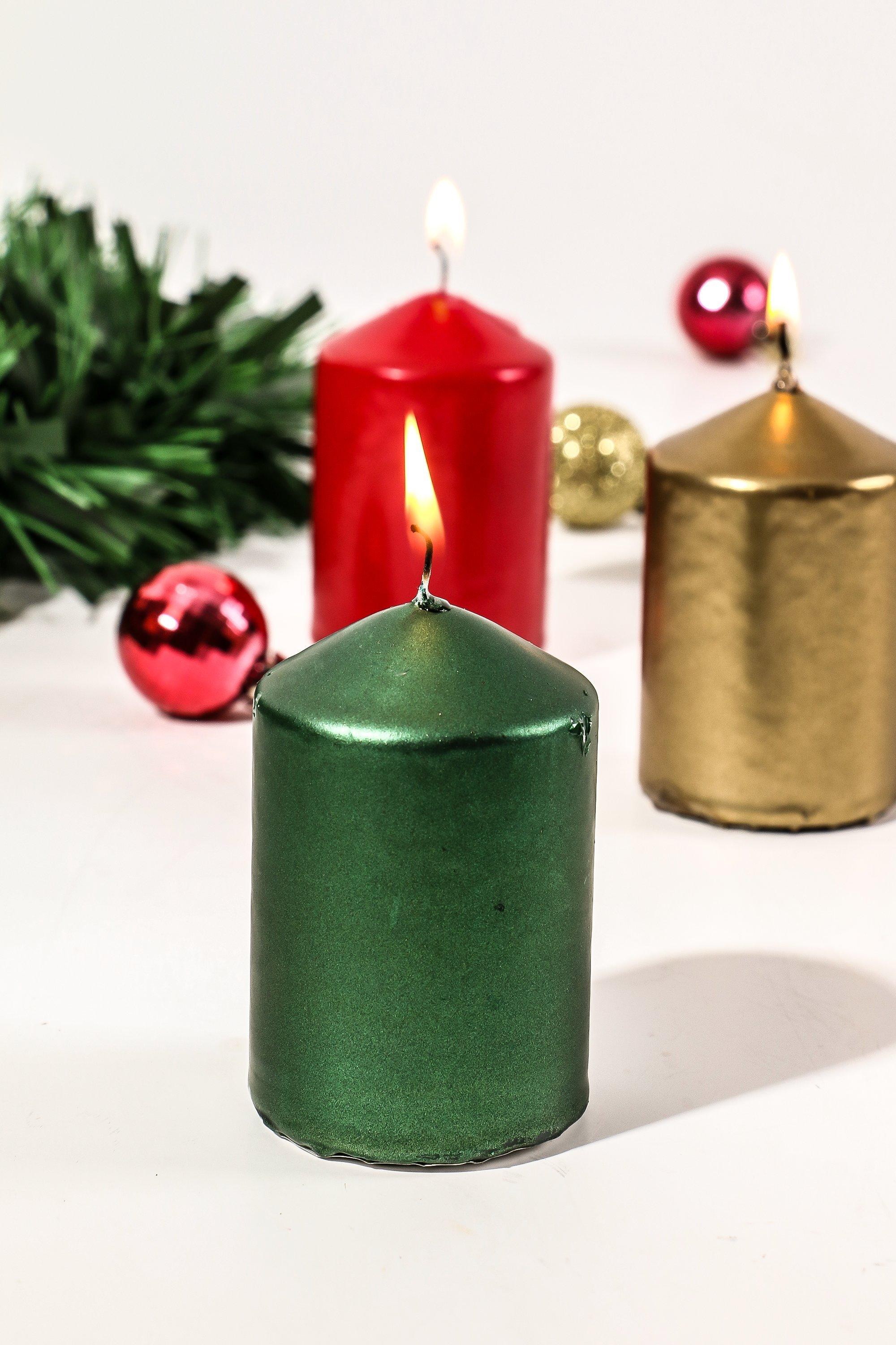 Festive Pillar Candle, 5x7,5cm