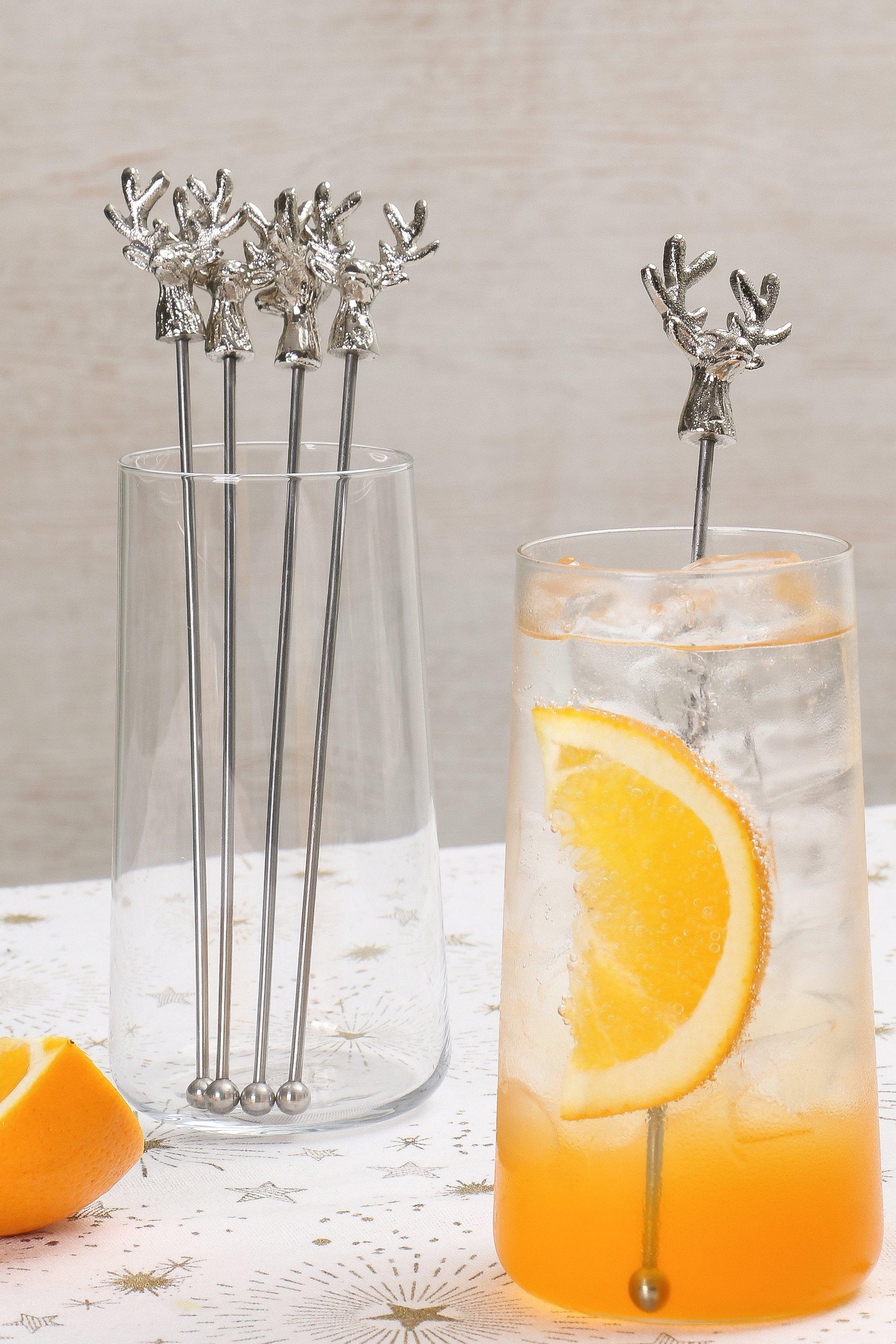 5 Reindeer Metal Drink Stirrer