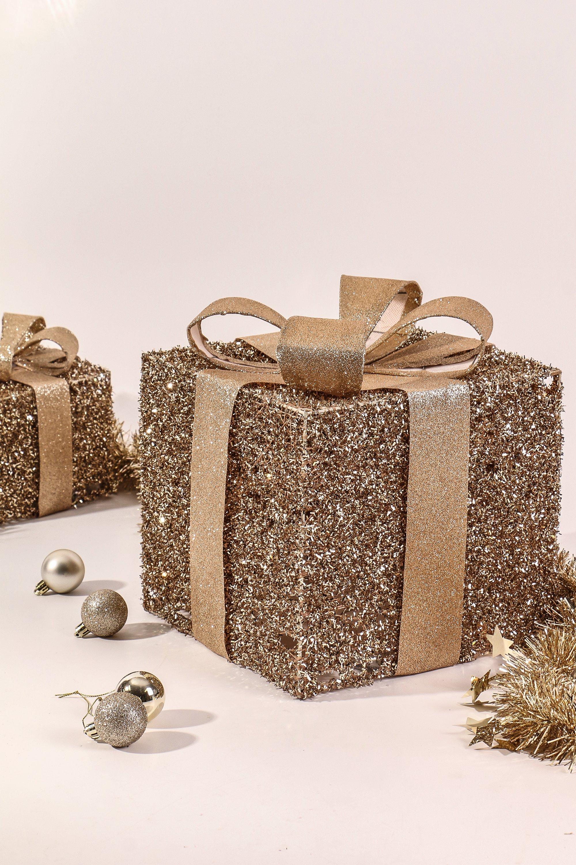 Led Gift Box Decor, 25x23cm