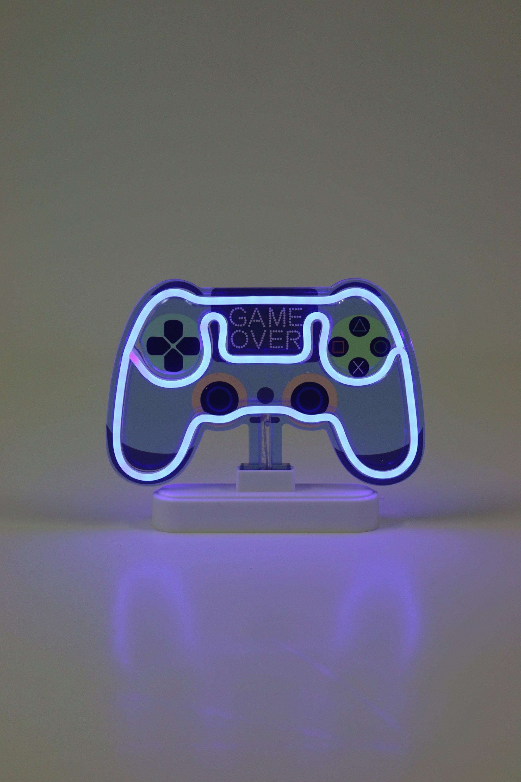 Neon Gamer Battery Operated Led Light On Stand
