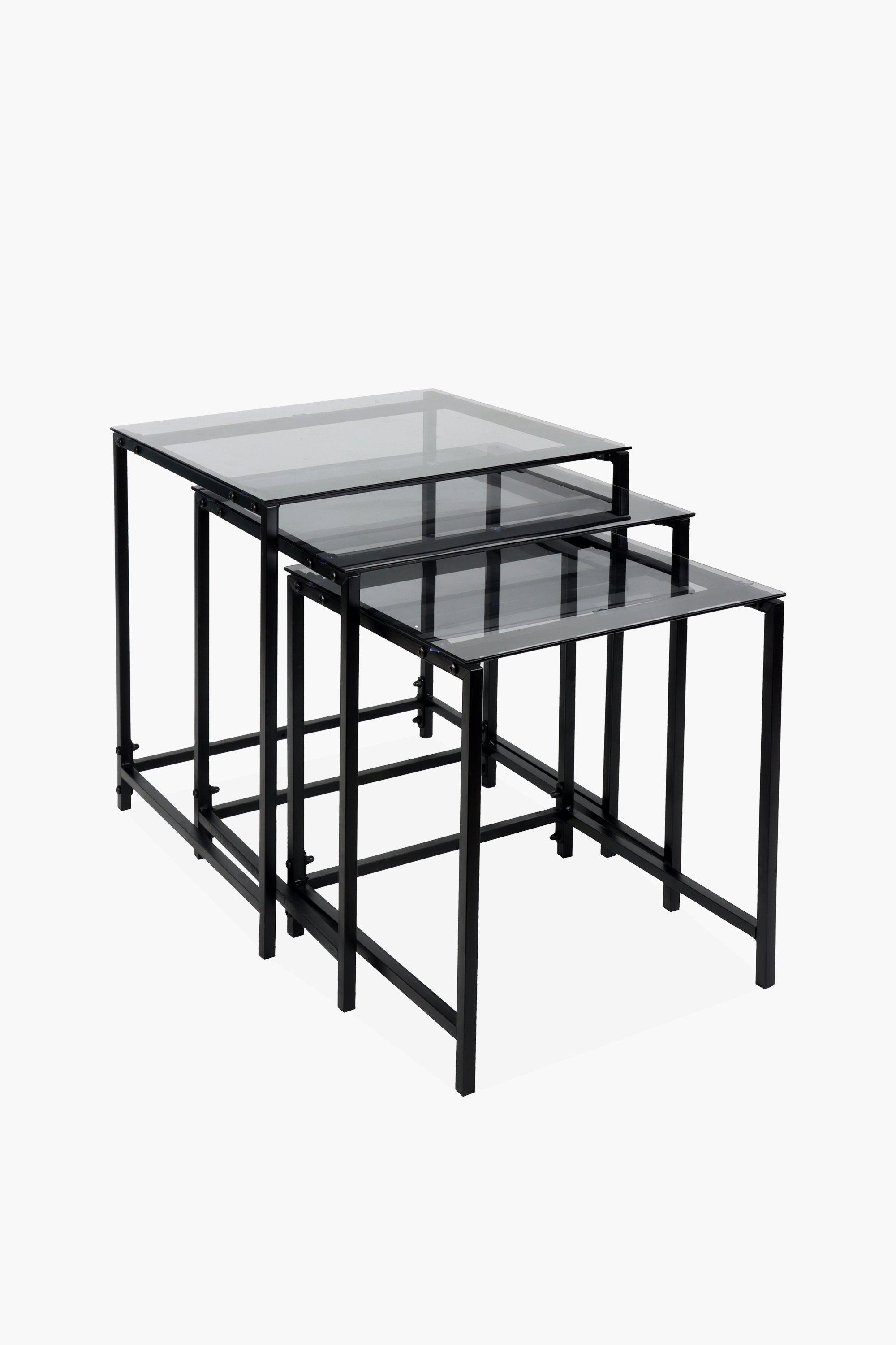 Nested Glass Side Table Set