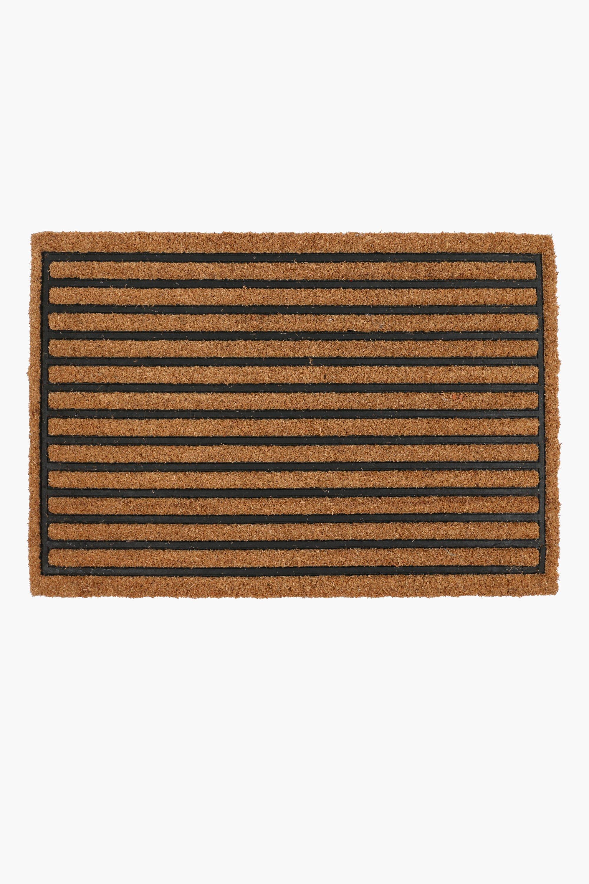 Coir And Rubber Stripe Door Mat, 45x75cm