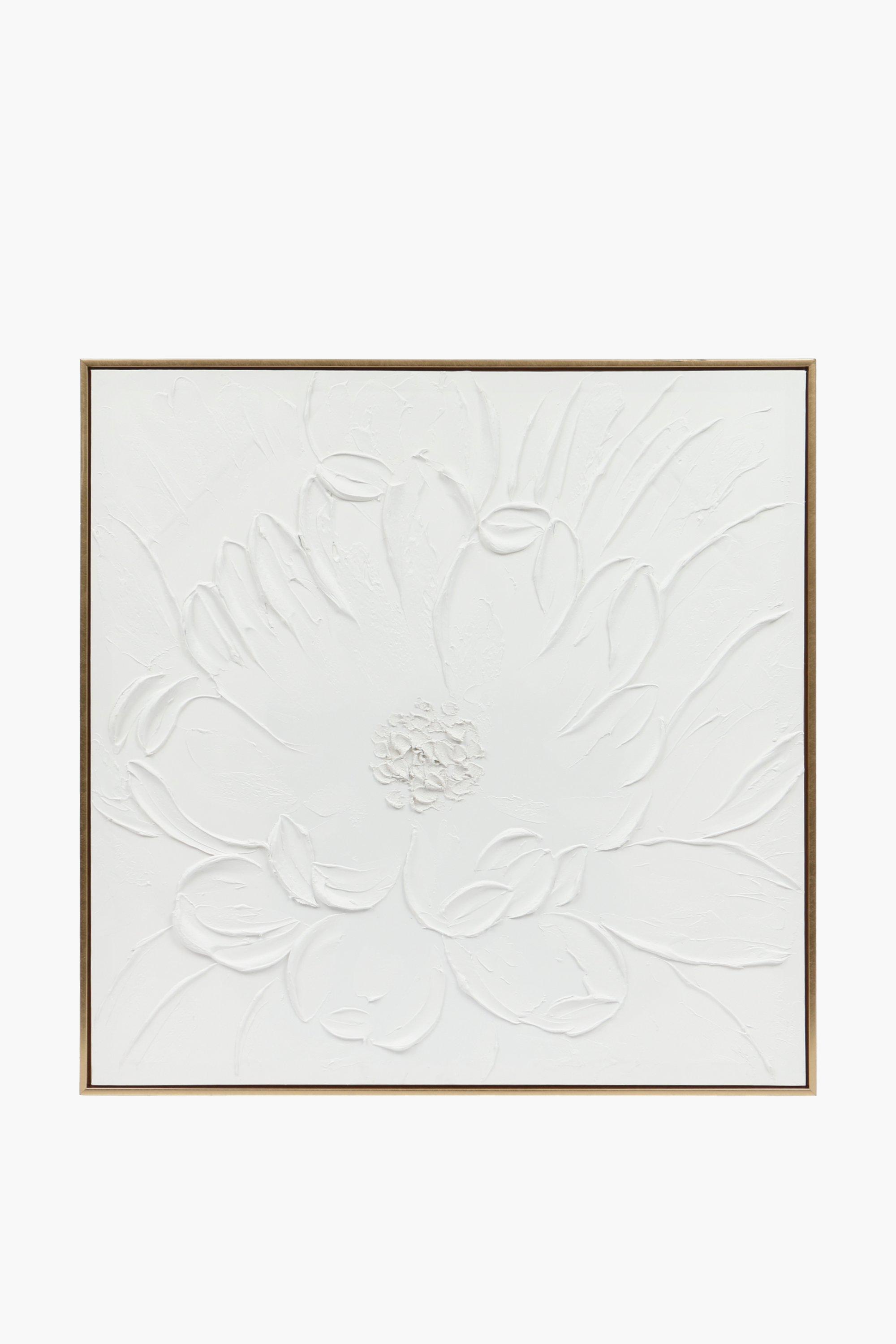 Framed Guash Peony, 80x80cm