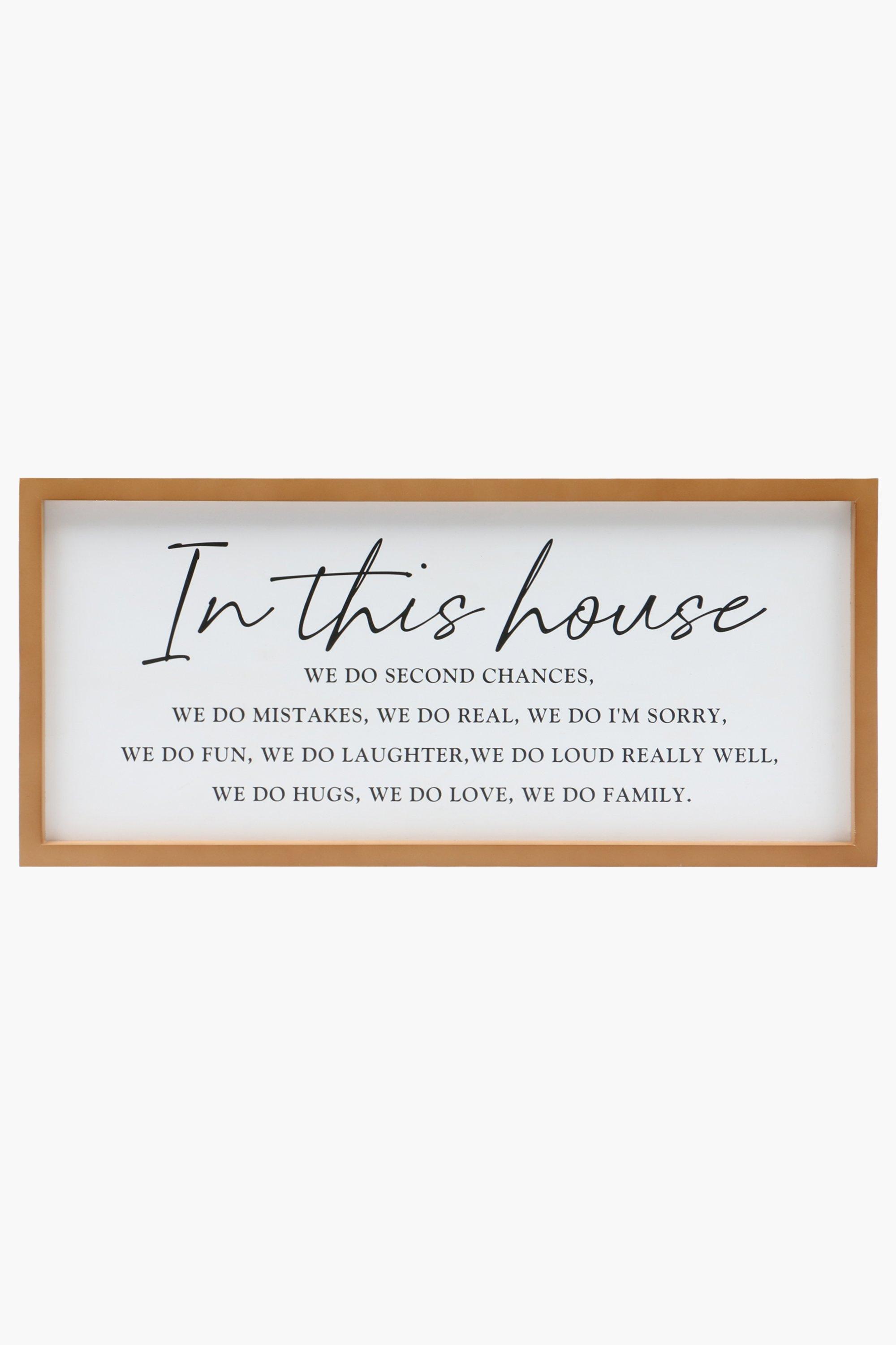 Wooden House Values Sign, 56x26cm