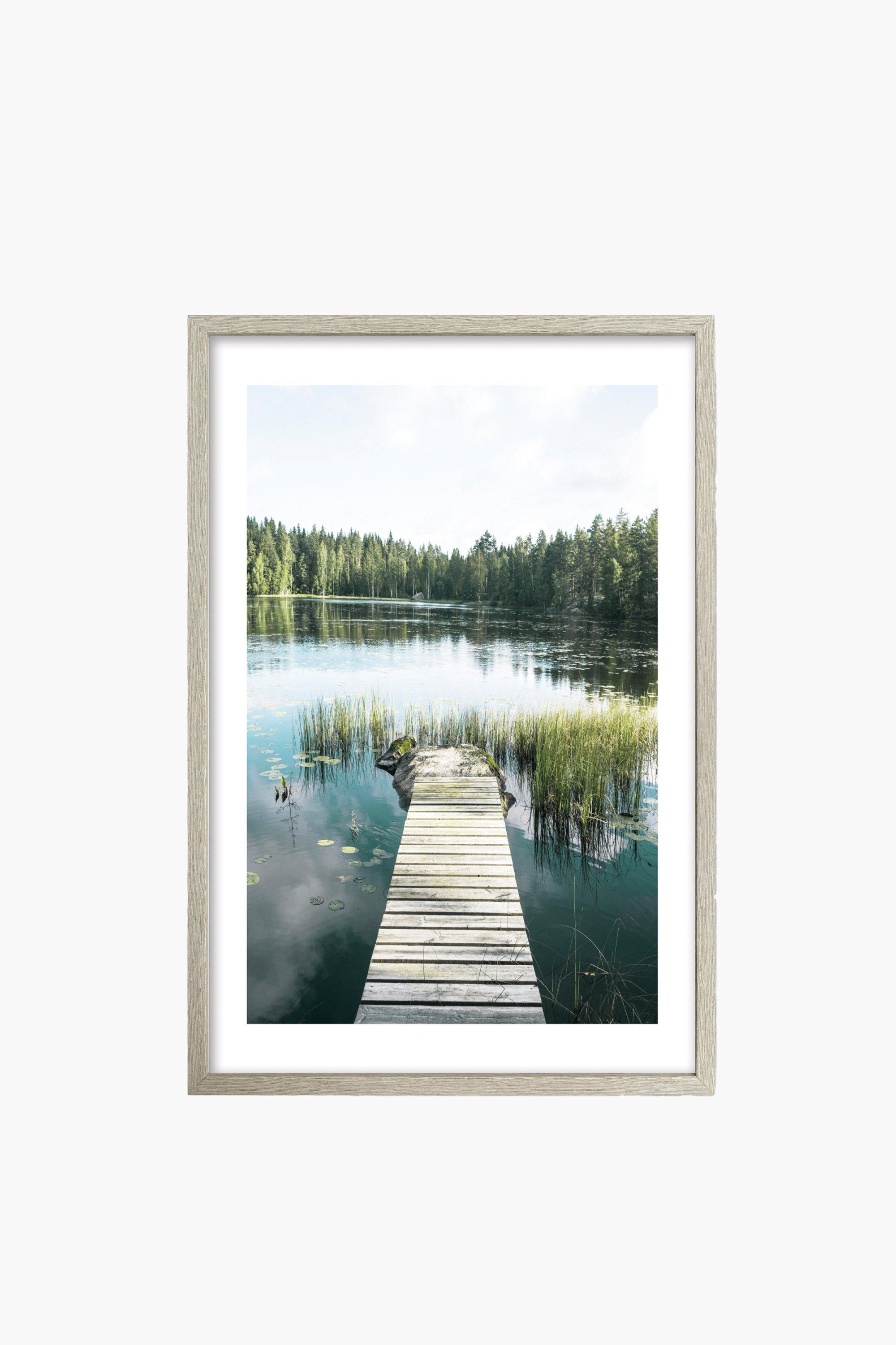 Framed Lake Jetty, 40x60cm