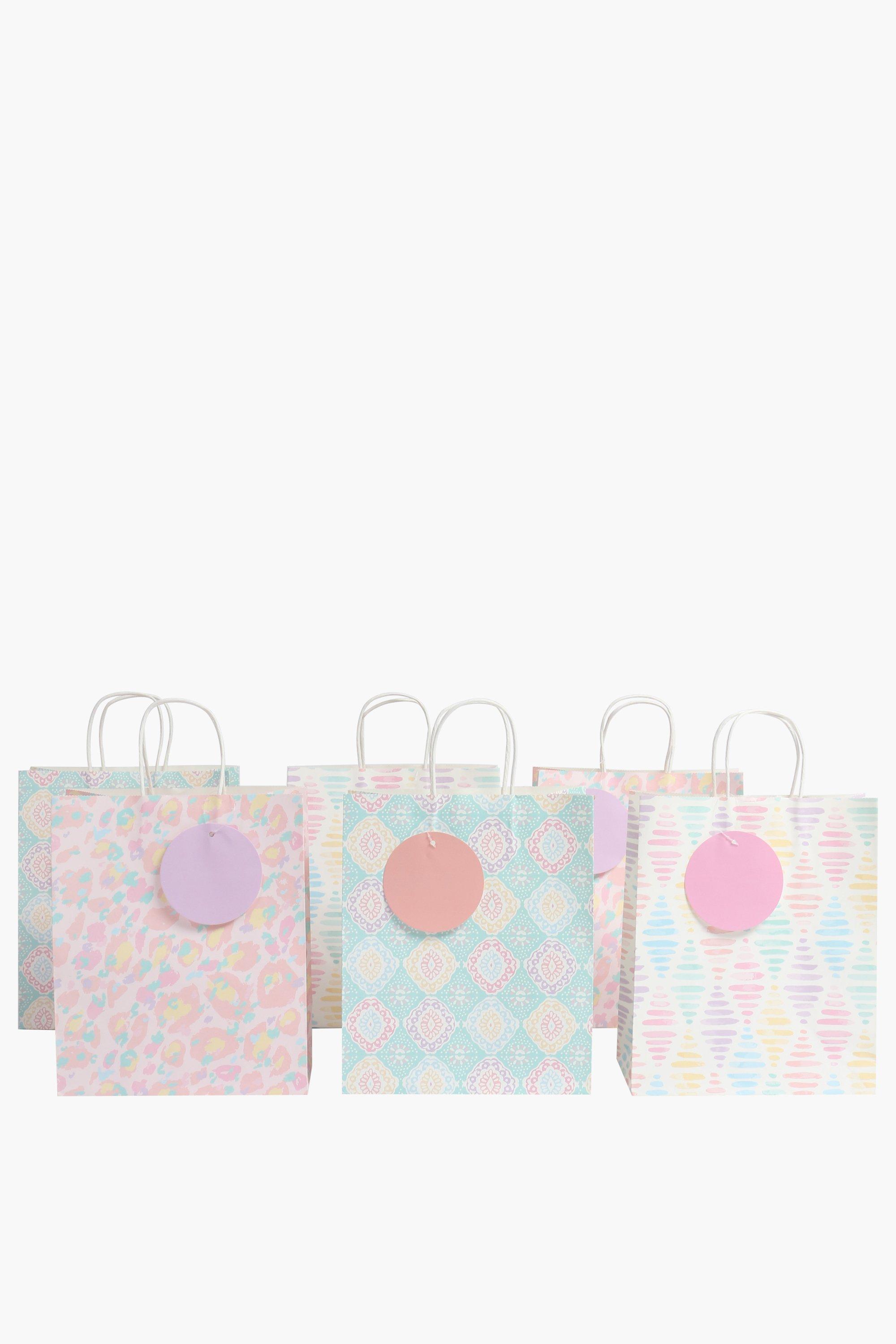 6 Pack Pastel Gift Bags Medium